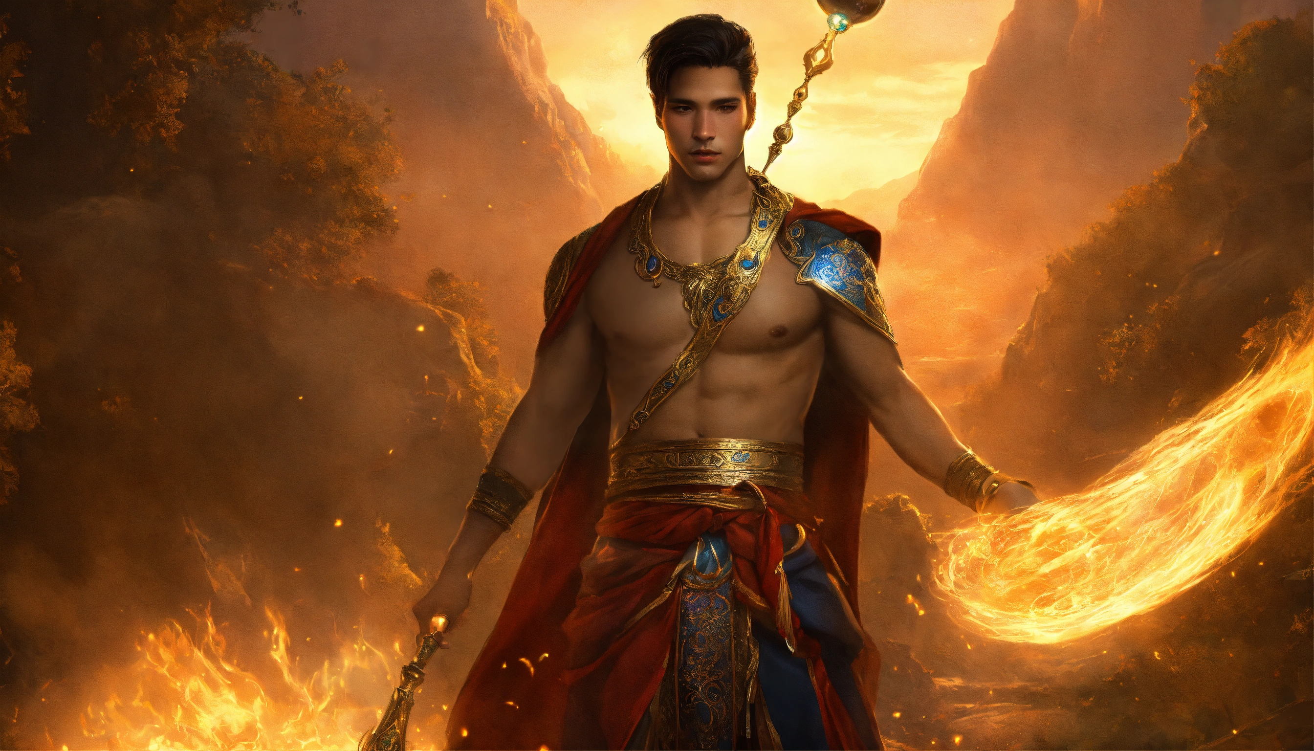 Lexica - Male genie, dao, earth magic , fantasy art, powerful magic ...