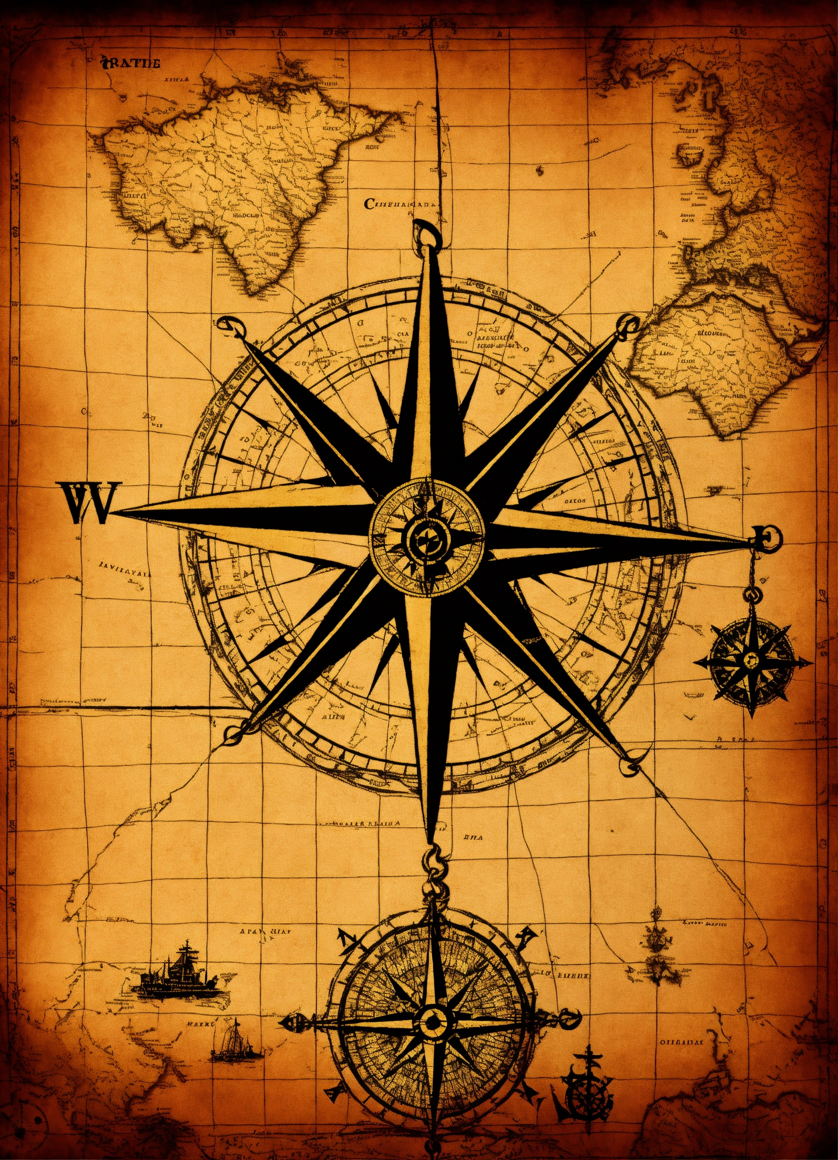 Lexica - Old pirate world map showing France and England with a pirate ...