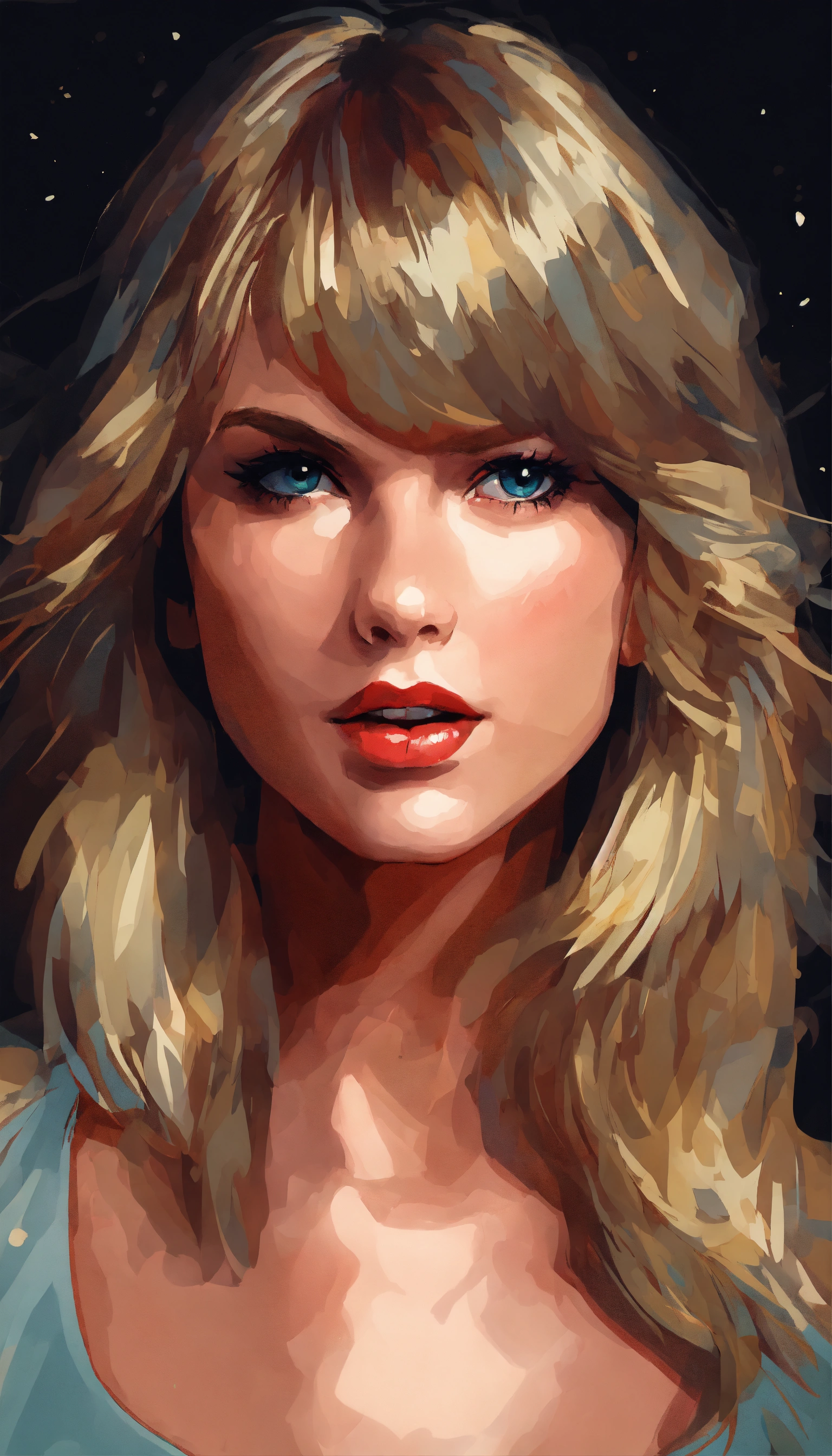 Lexica - Taylor Swift, illustration, 2d, black flat background, flat ...