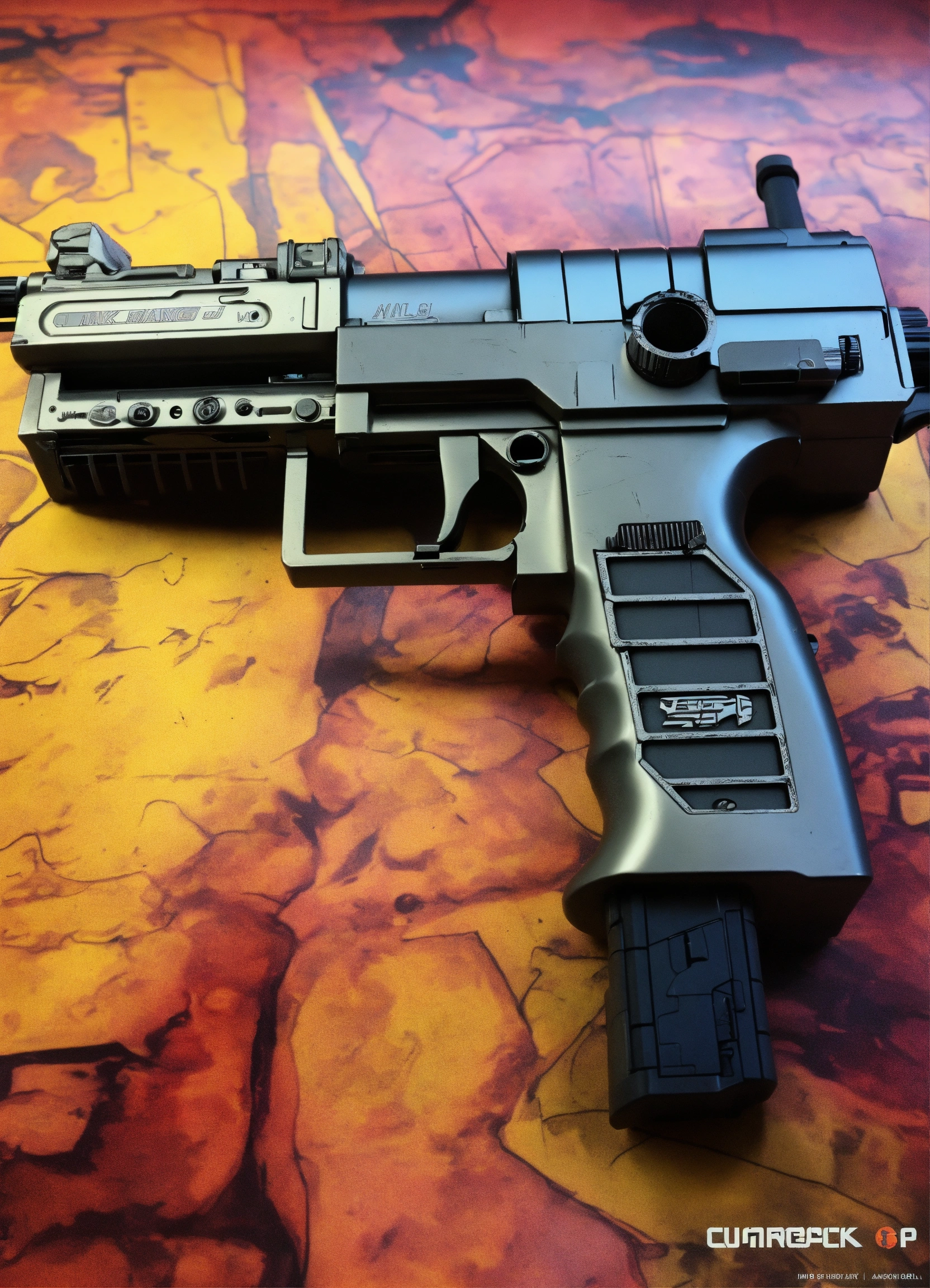 Lexica - Cyberpunk machine pistol like a gun metal gray out mac-10 ...