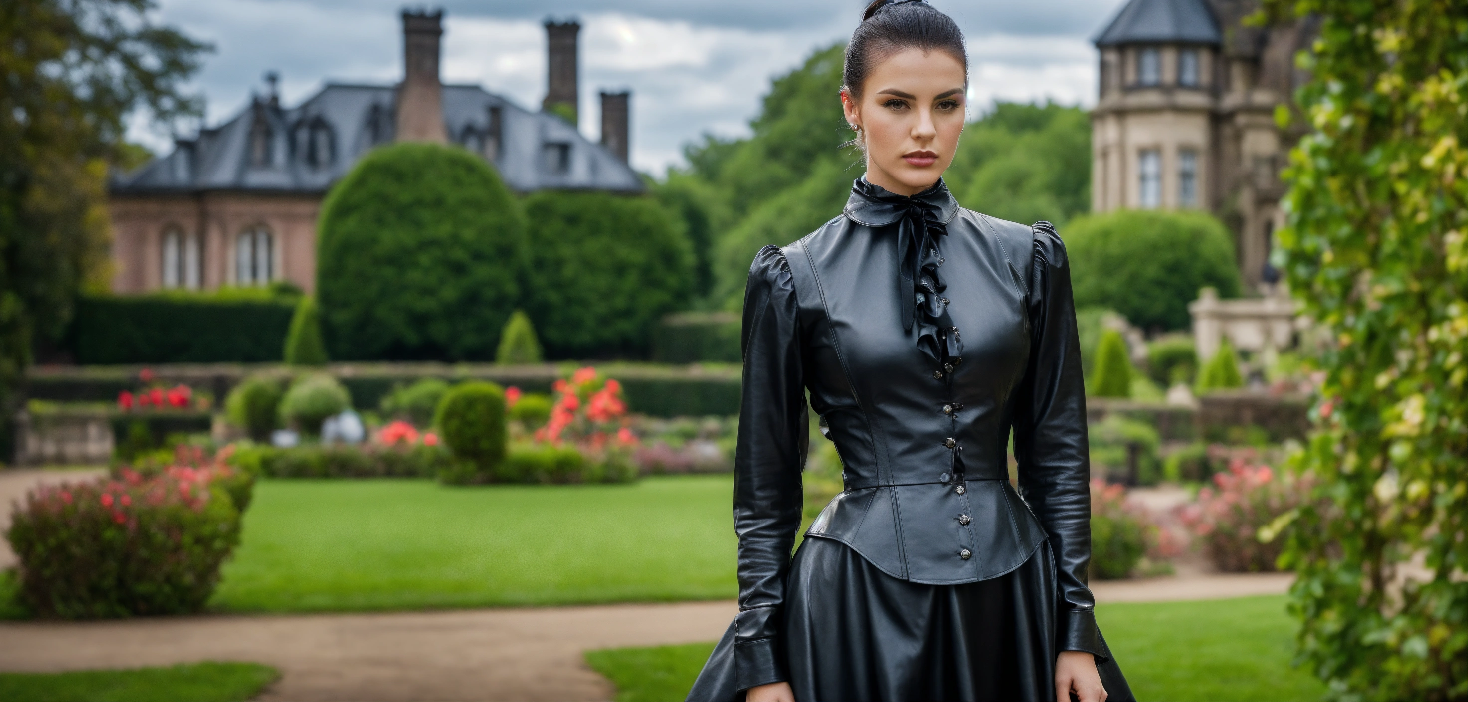 Lexica - Stunning arrogant woman fashion model, strict victorian black ...