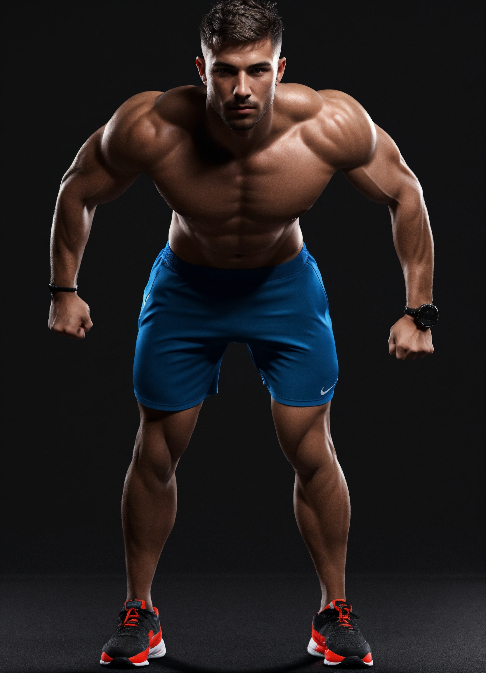 Lexica - Do push ups man, sport short, front view, hyper realistic ...