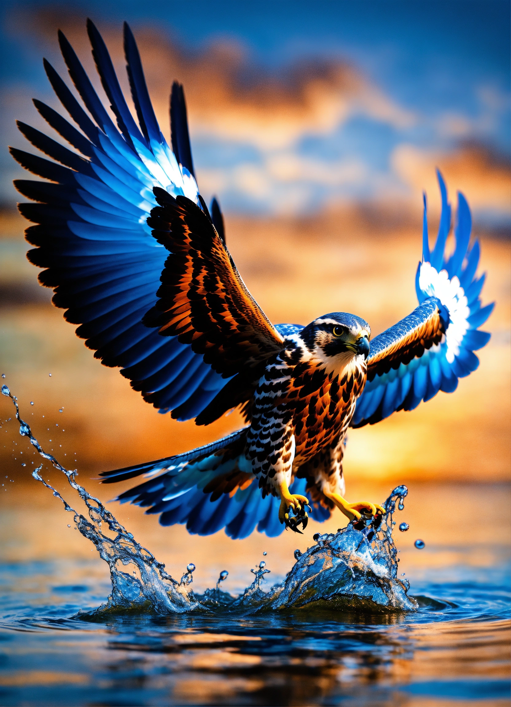 Lexica - Drop of water bounces above the water surface, transforming ...