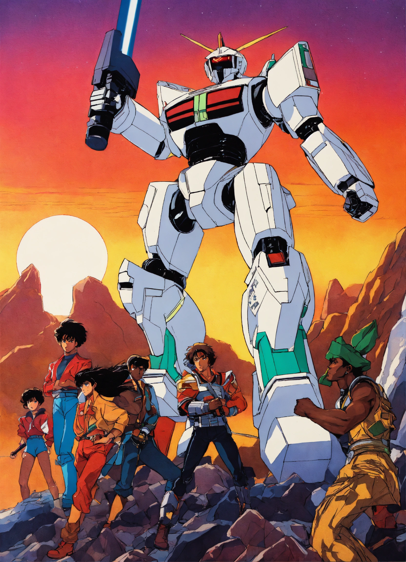 Lexica - 80s anime black and mexican and asian and middile eastern ...