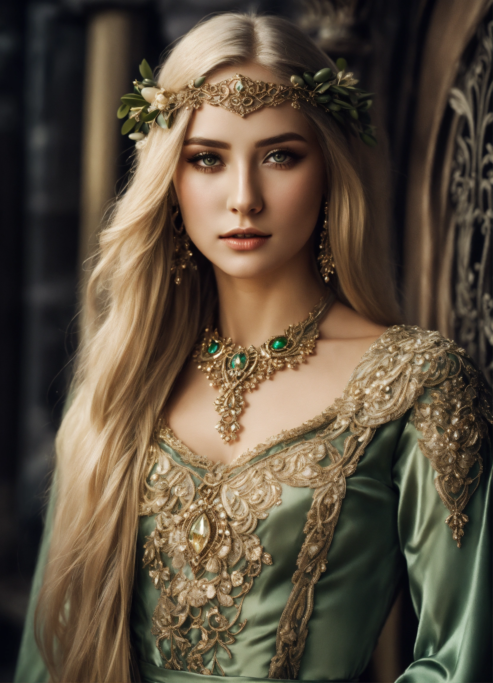 Lexica - Ethereally beautiful, elven woman, long blonde hair, silver ...