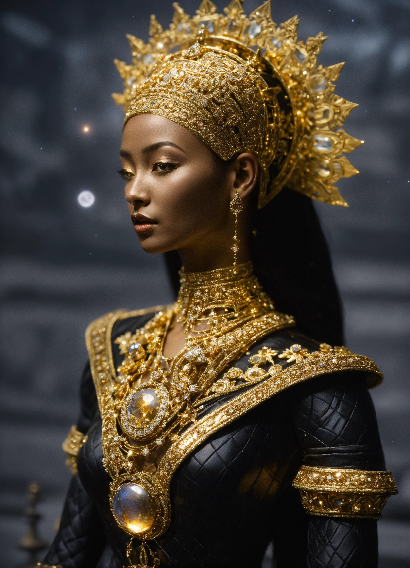 Lexica - Minimalism. Black Solar Queen with long oversized white ...