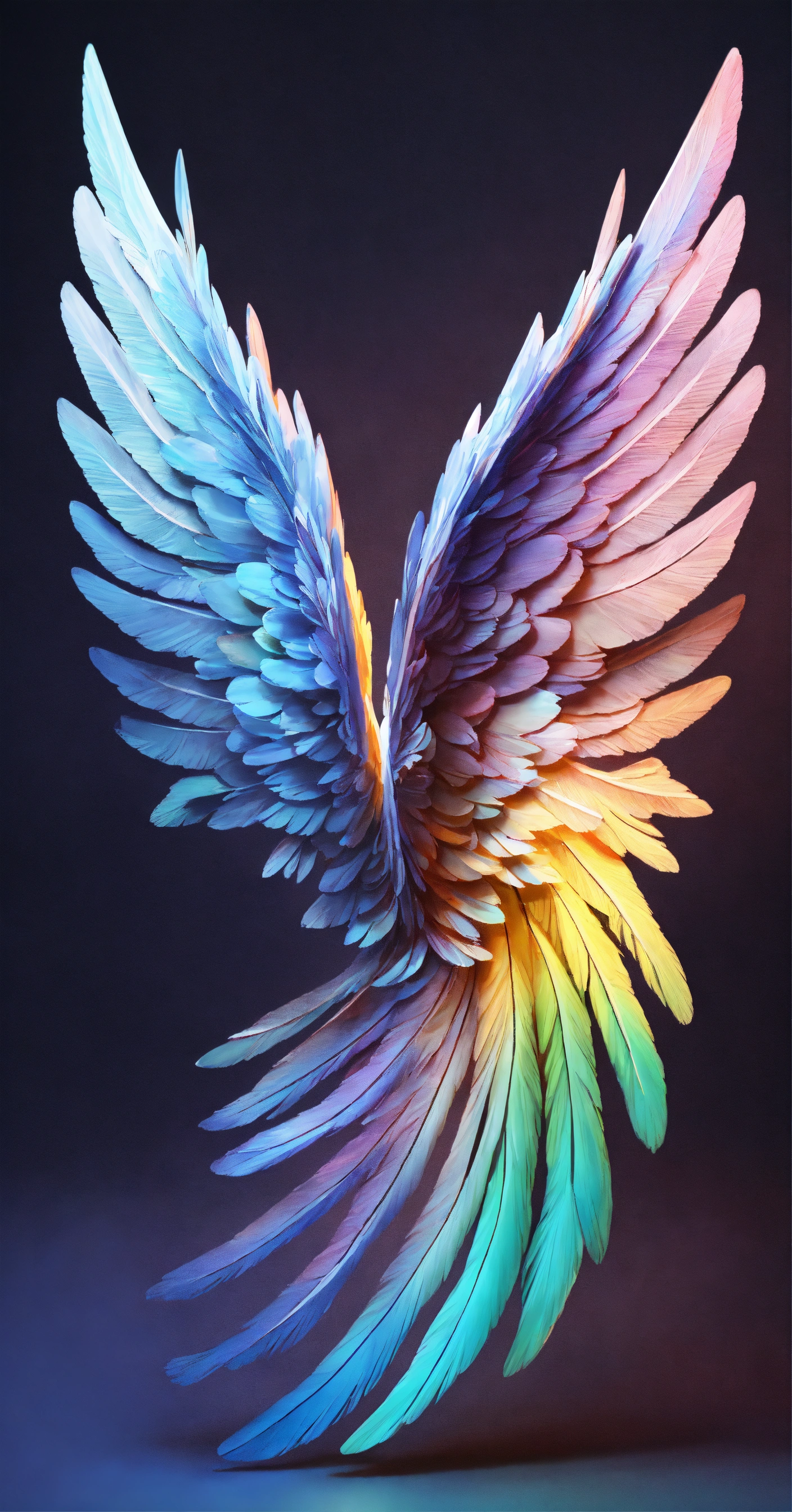 Lexica - Beautiful and perfect small angel wings in soft rainbow colors ...