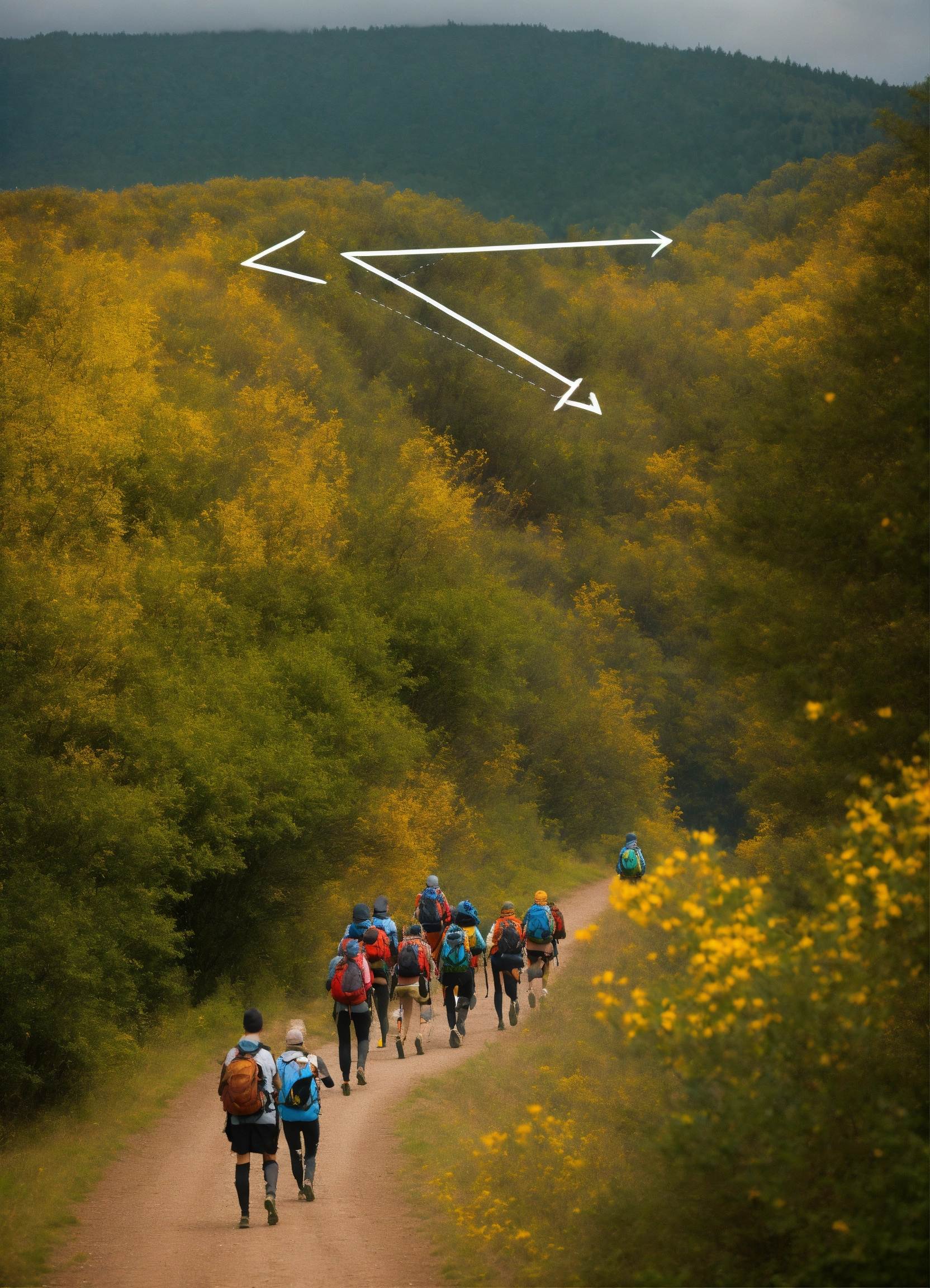 Lexica - A group of people navigating together in nature towards a ...