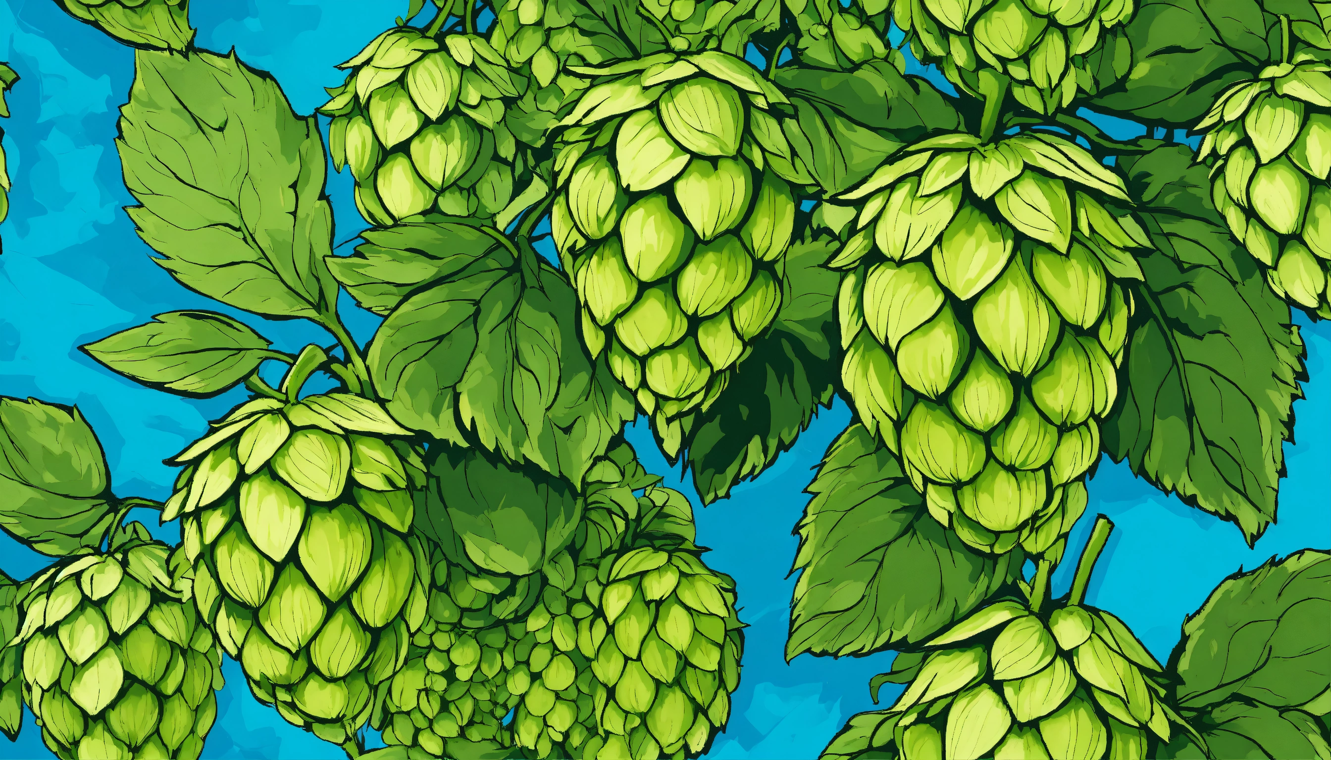 Lexica - Composition of bunches of hops generating a graphic pattern ...
