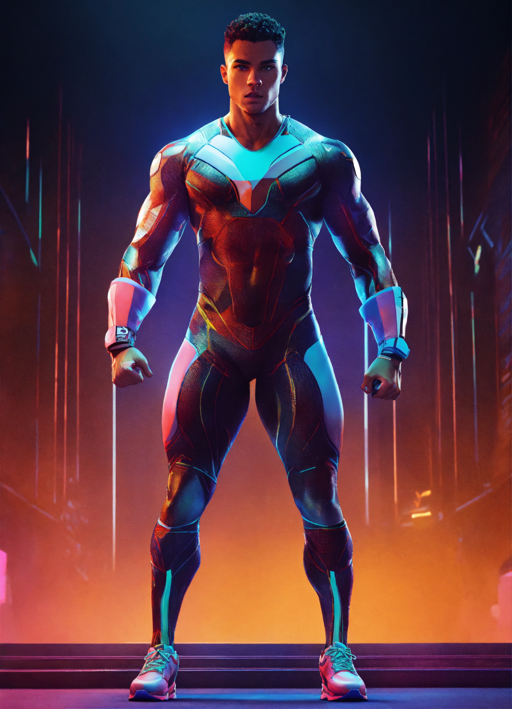 Lexica - Futuristic athlete designs, hard edges, complex and vibrant ...