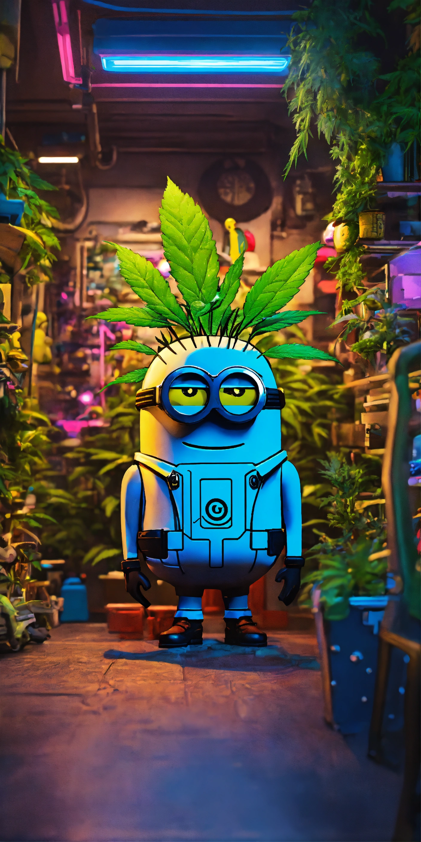 Lexica - Cyberpunk logo of "the Toy store" surrounded by cannabis ...