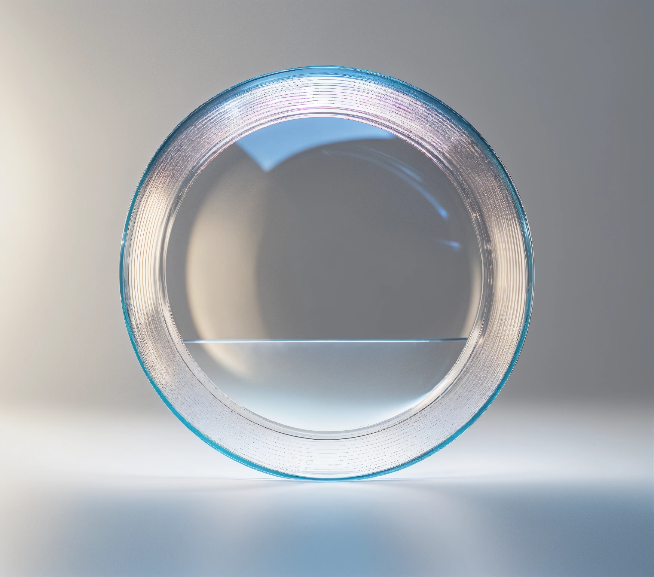 Lexica - Optics glass thin circle side view rotated, illuminated ...