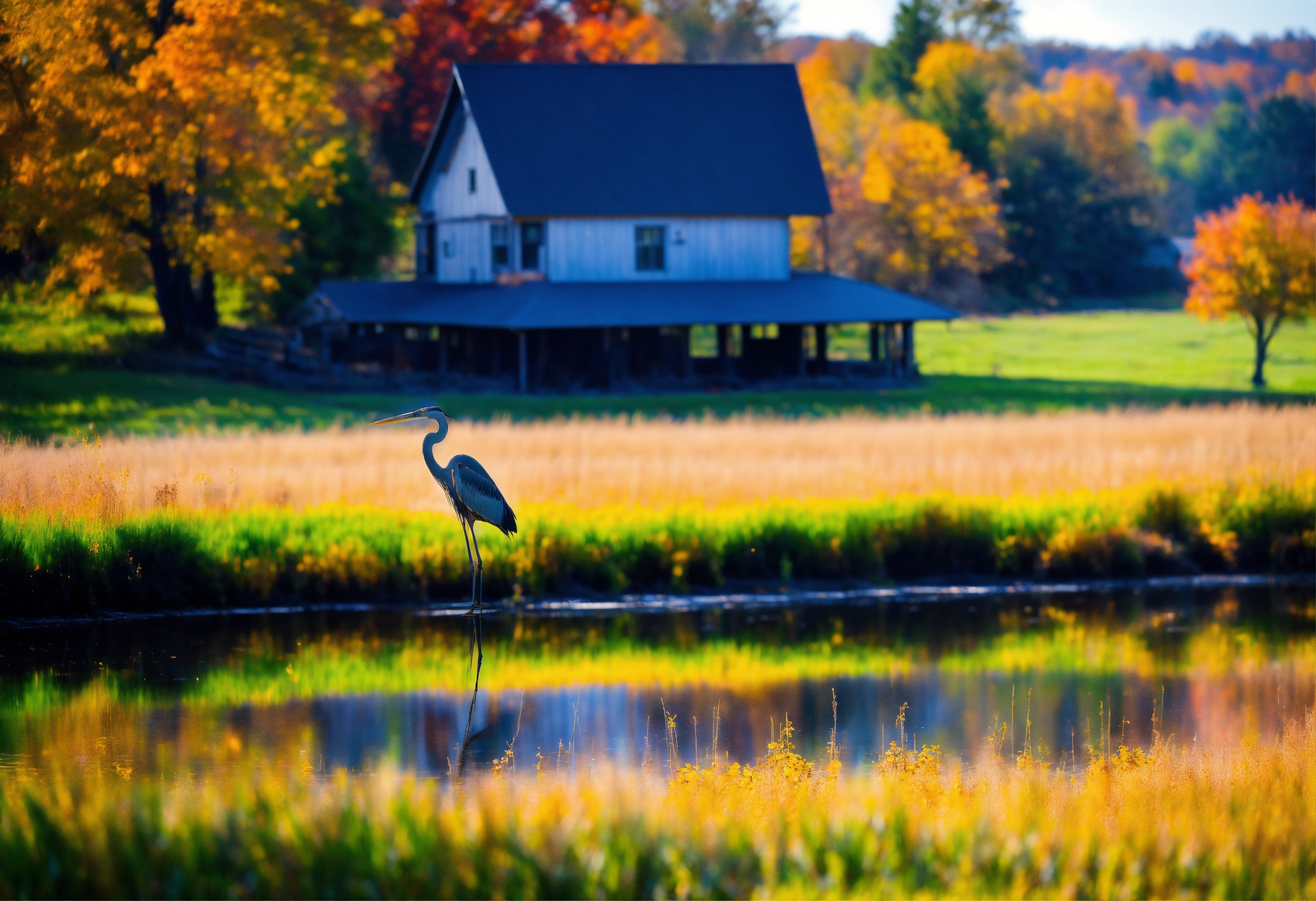 Lexica - Impressionistic, wooden A frame house on a hill in background ...