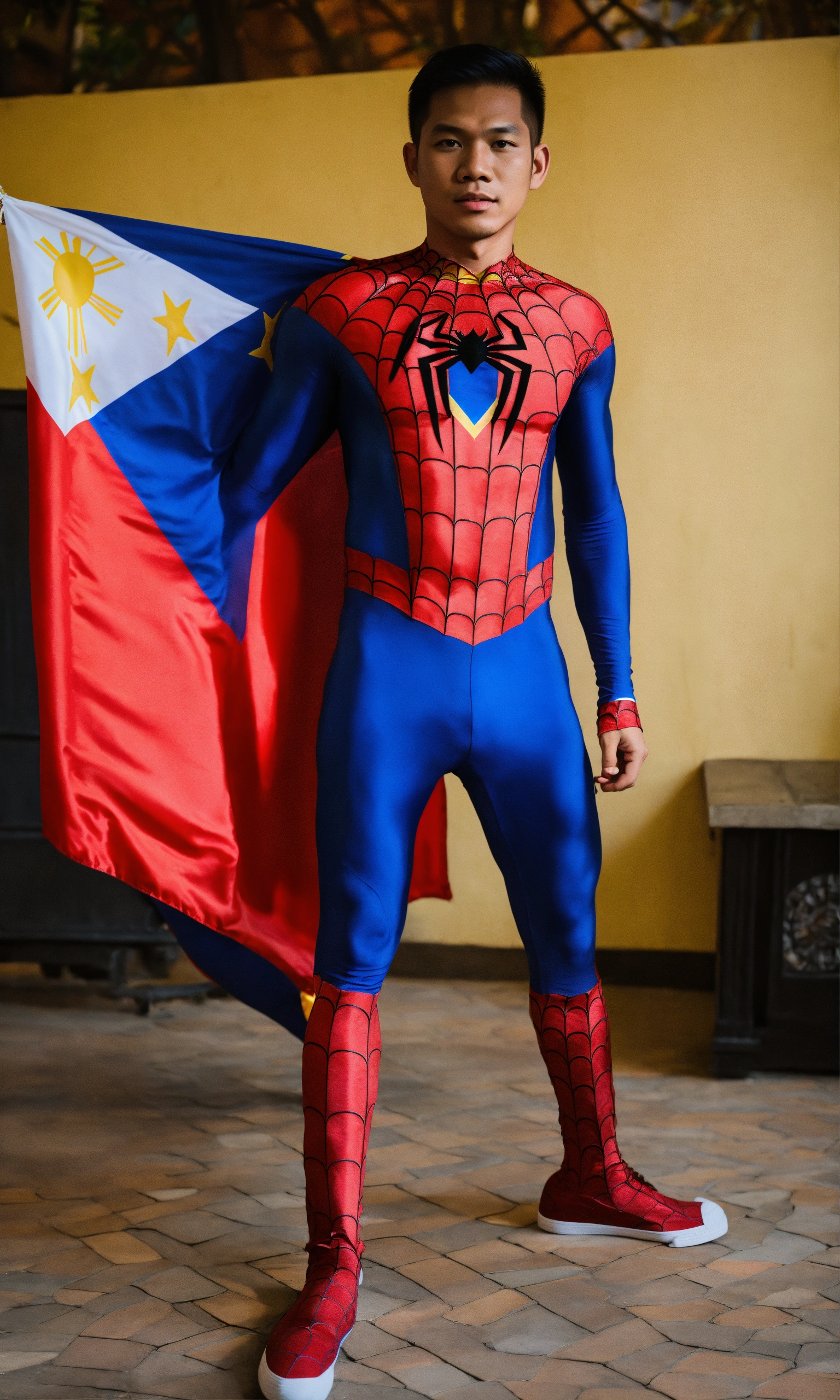 Lexica - Filipino spiderman, philippine flag costume