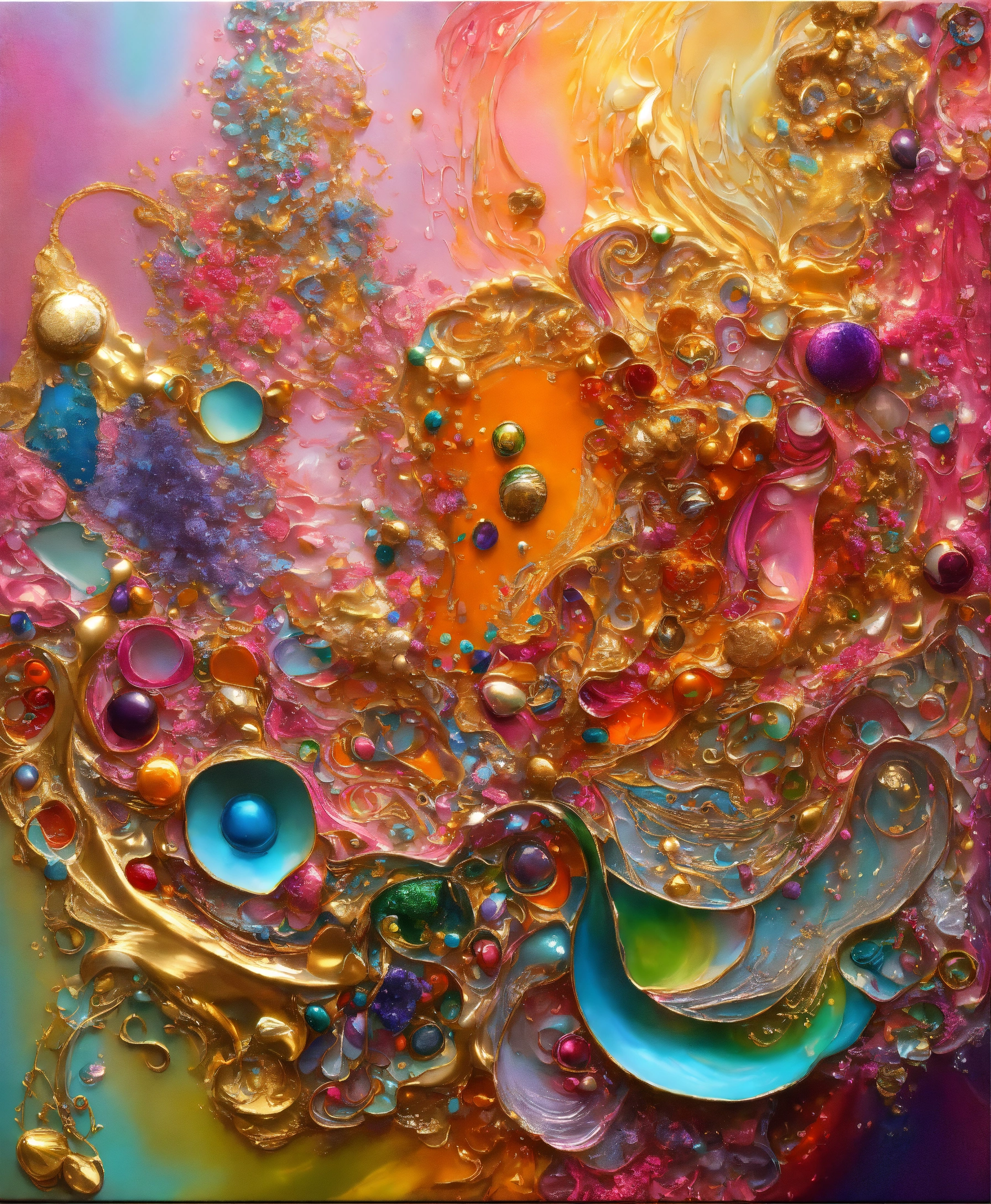 Lexica - Colorful abstract painting oil and water complex complicated ...