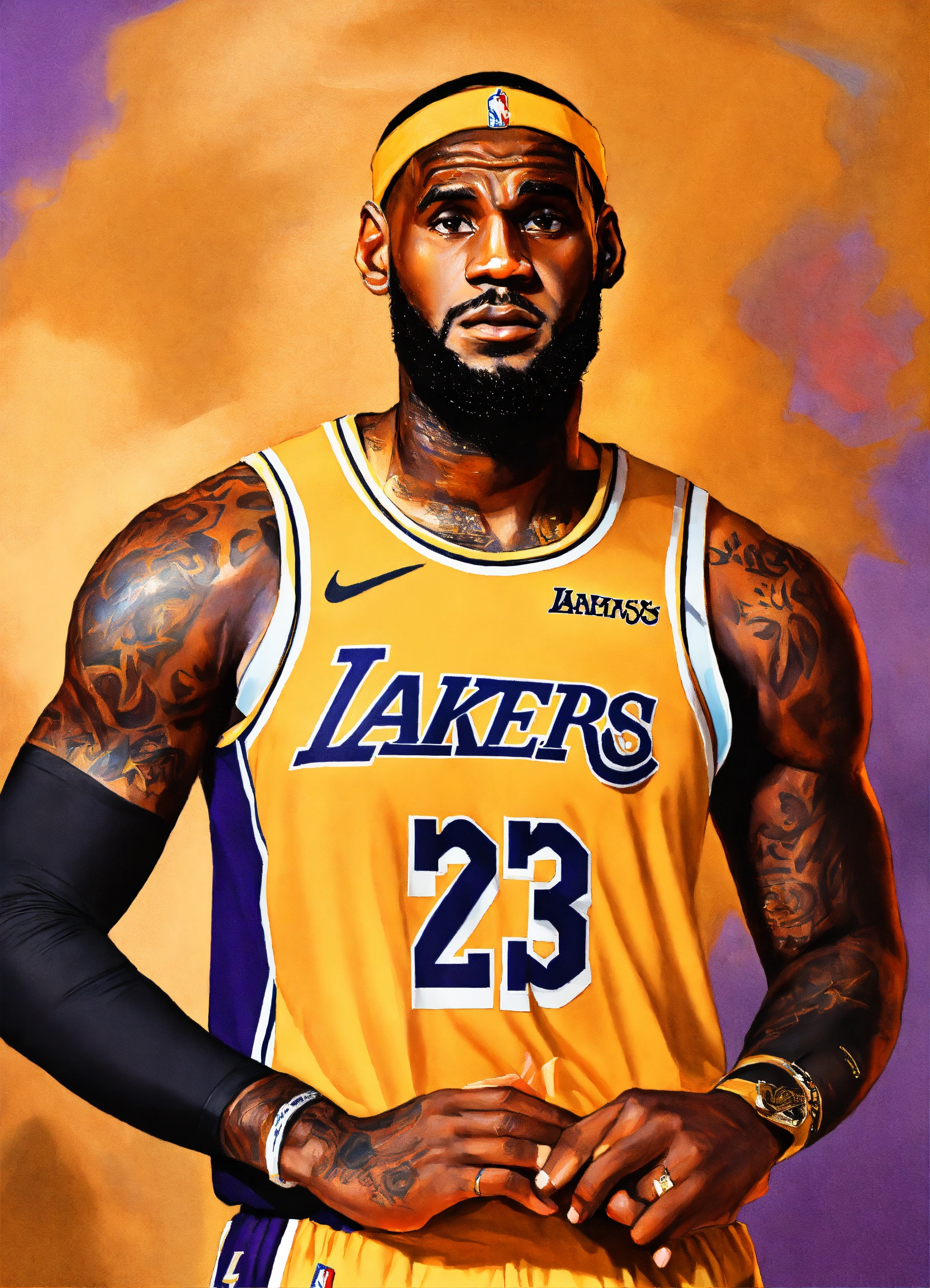 Lexica - Lebron James wearing a jersey, of Los Angeles lakers, brown ...