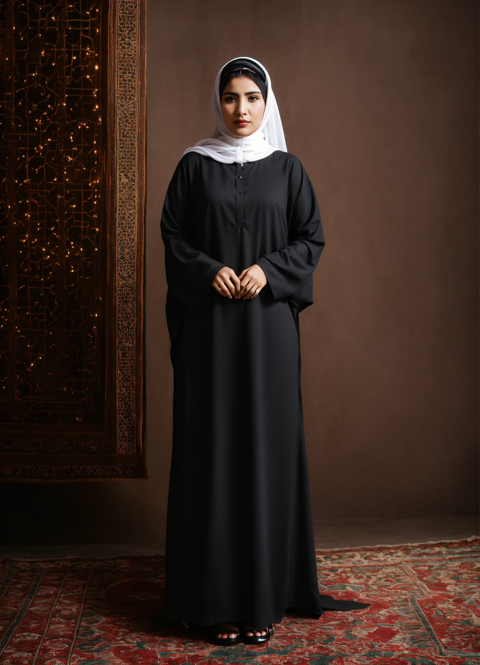 Lexica - Emirati woman dark garment, full body