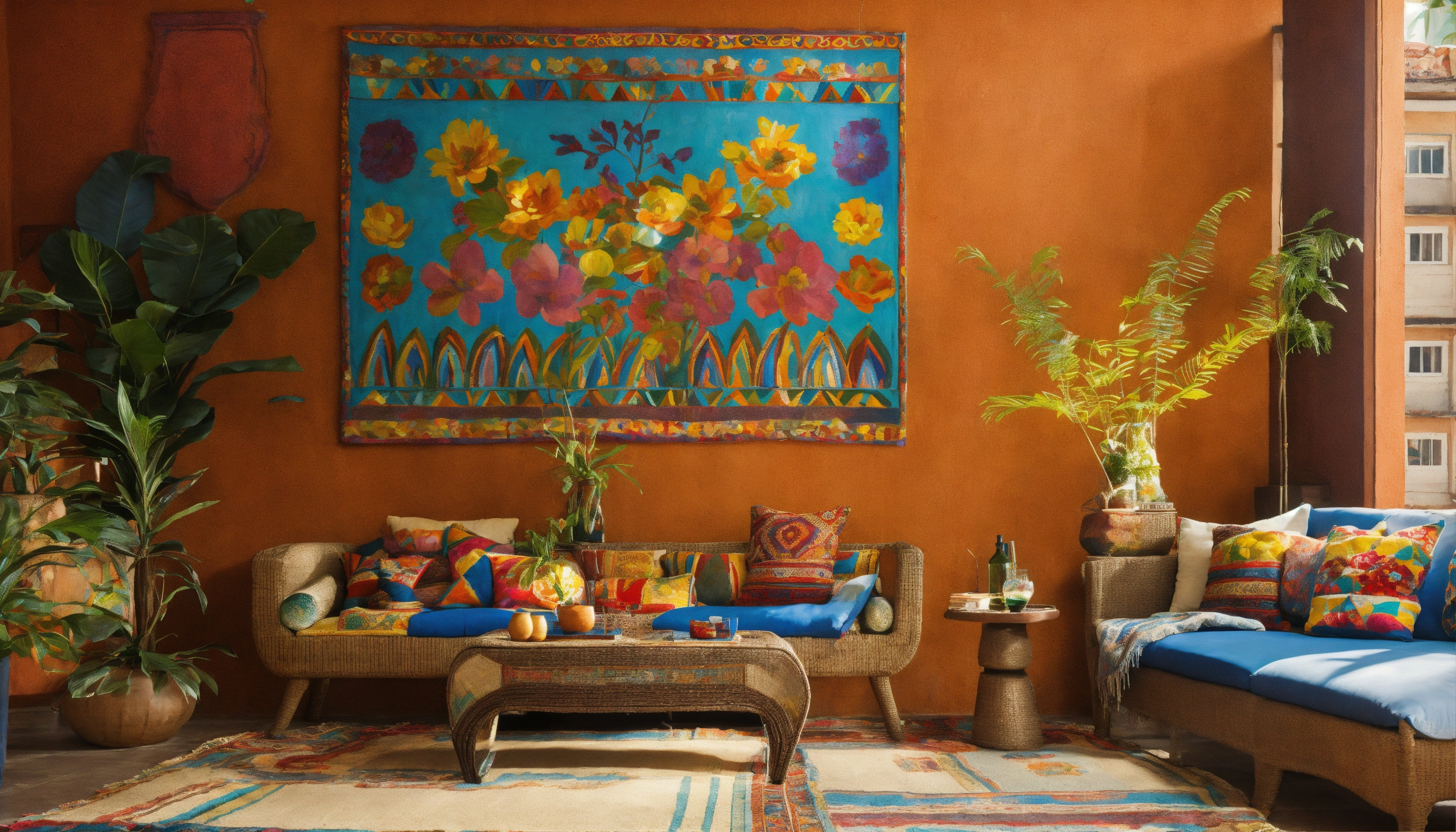 Lexica - Create design of bohemian wall art in a latin american style ...