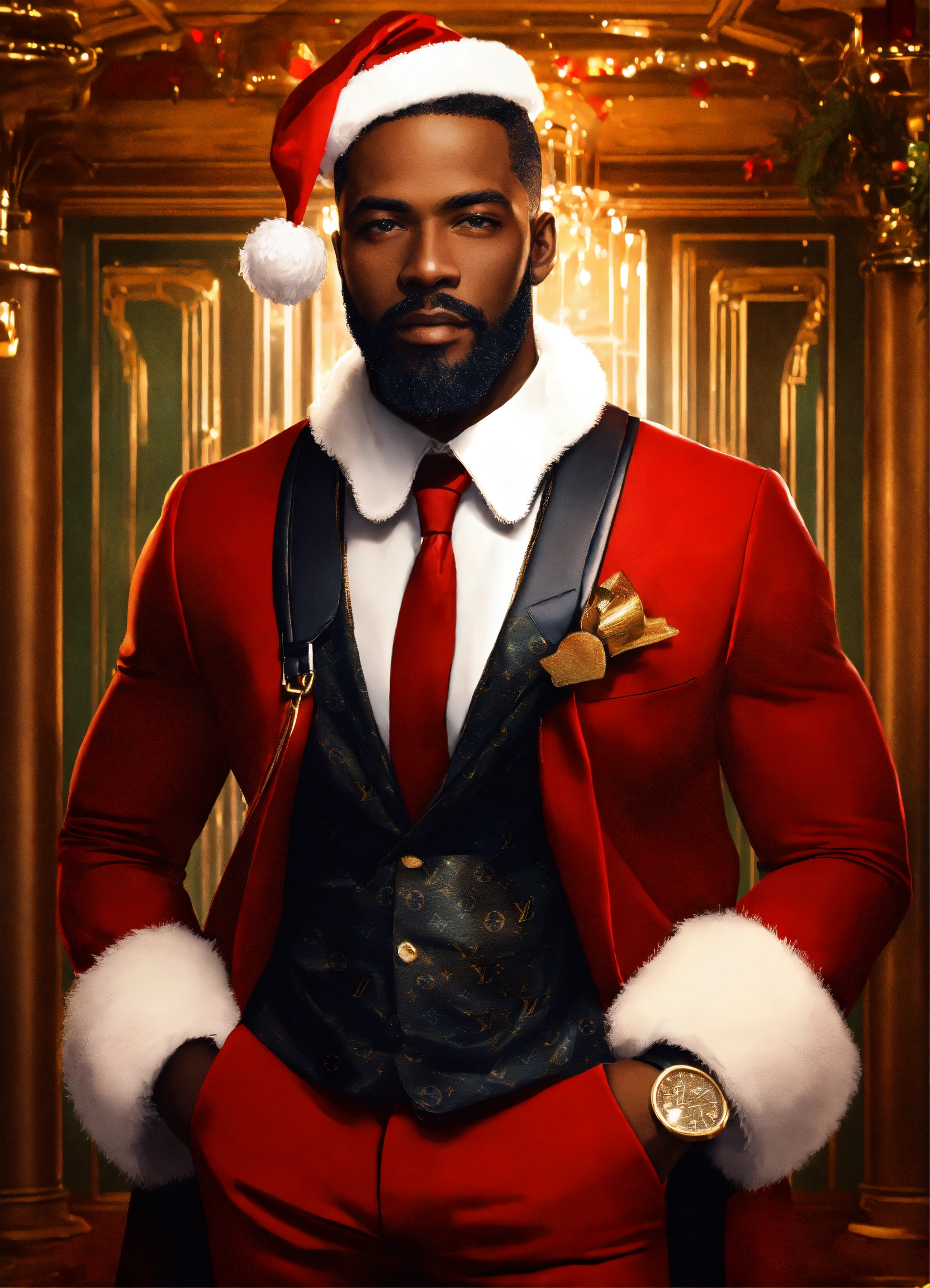 Lexica - A extremely handsome modern African American Santa Claus ...