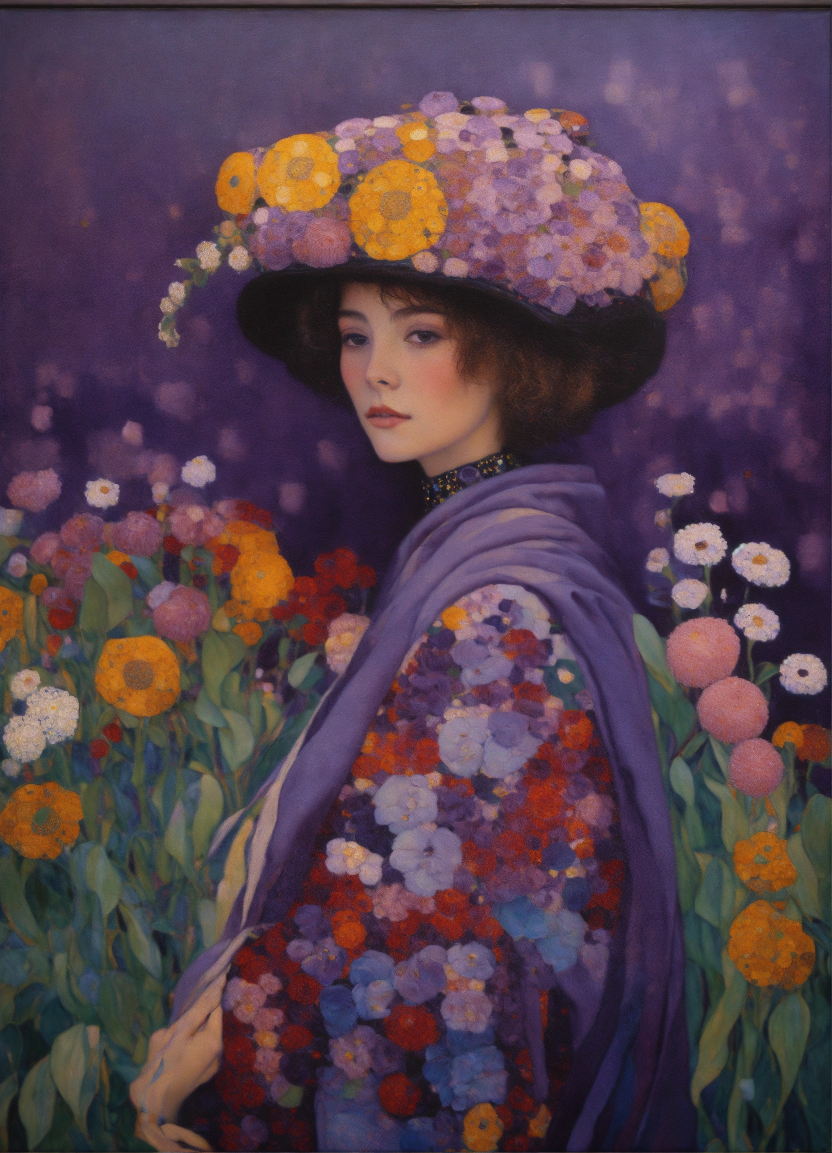 Lexica - Oil painting of a fashionable homeless woman, flowers , by ...