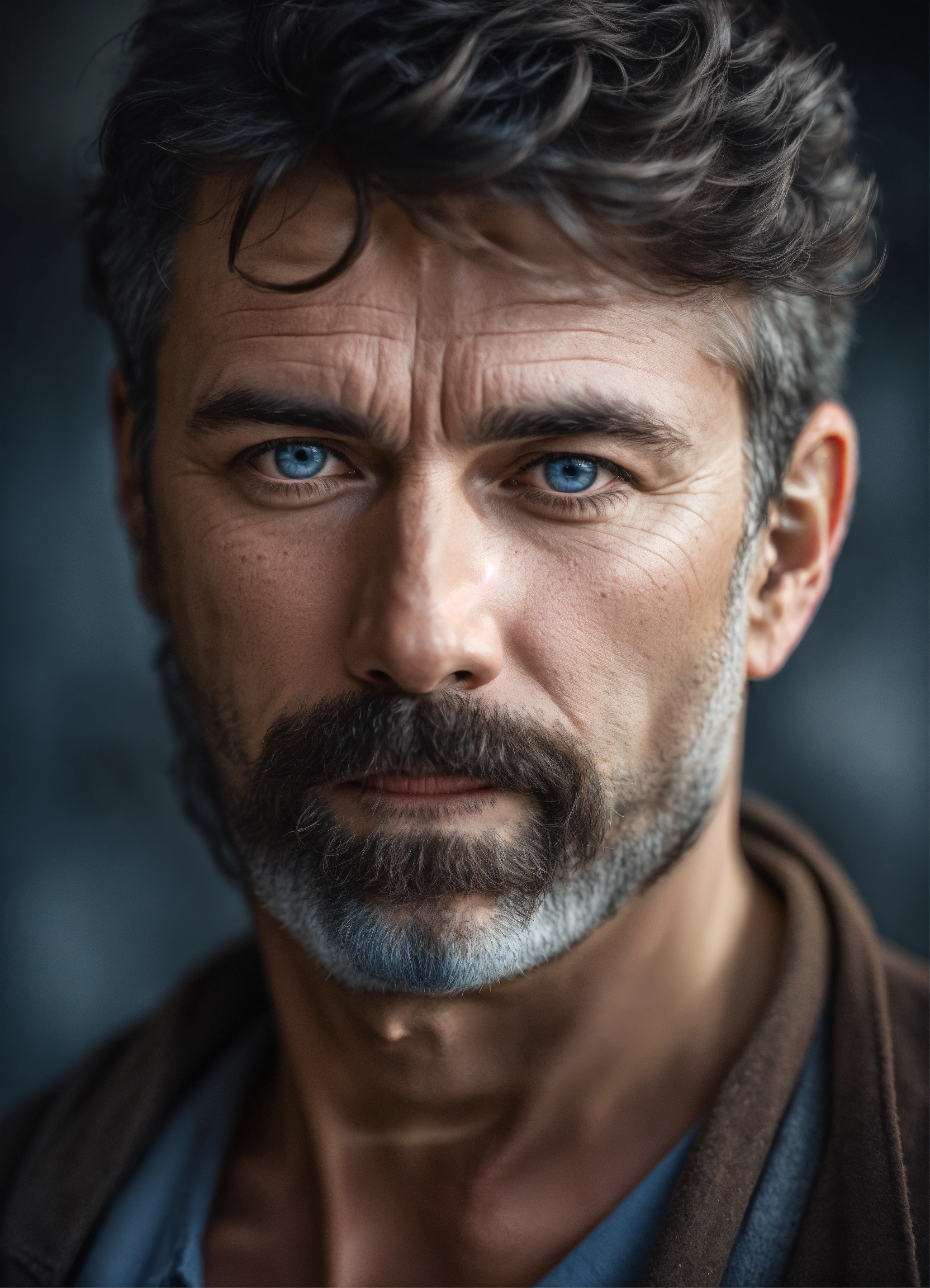 Lexica - Portrait of handosme middle-aged men with dark hair, light ...