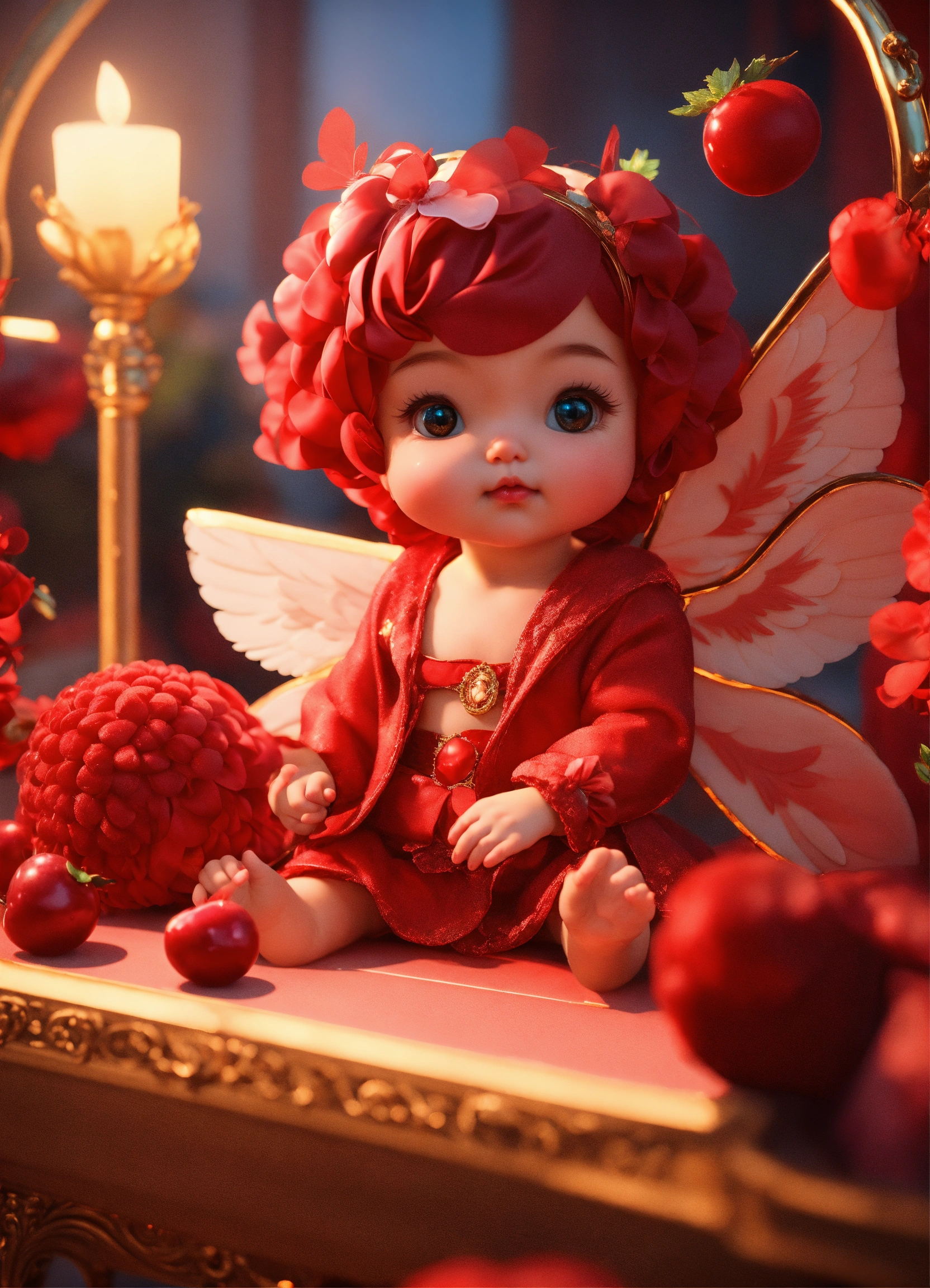 Lexica - Red cherubim cupid, in the style of kawaii aesthetic, unreal ...