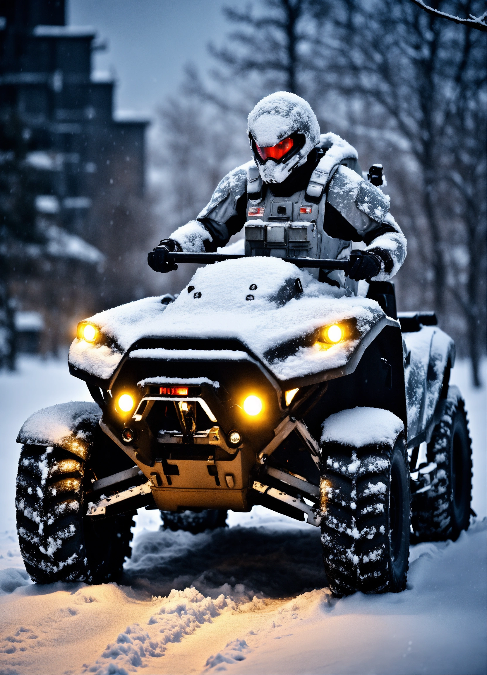 Lexica - A alien soldier monster in a futuristic all terrain vehicle ...