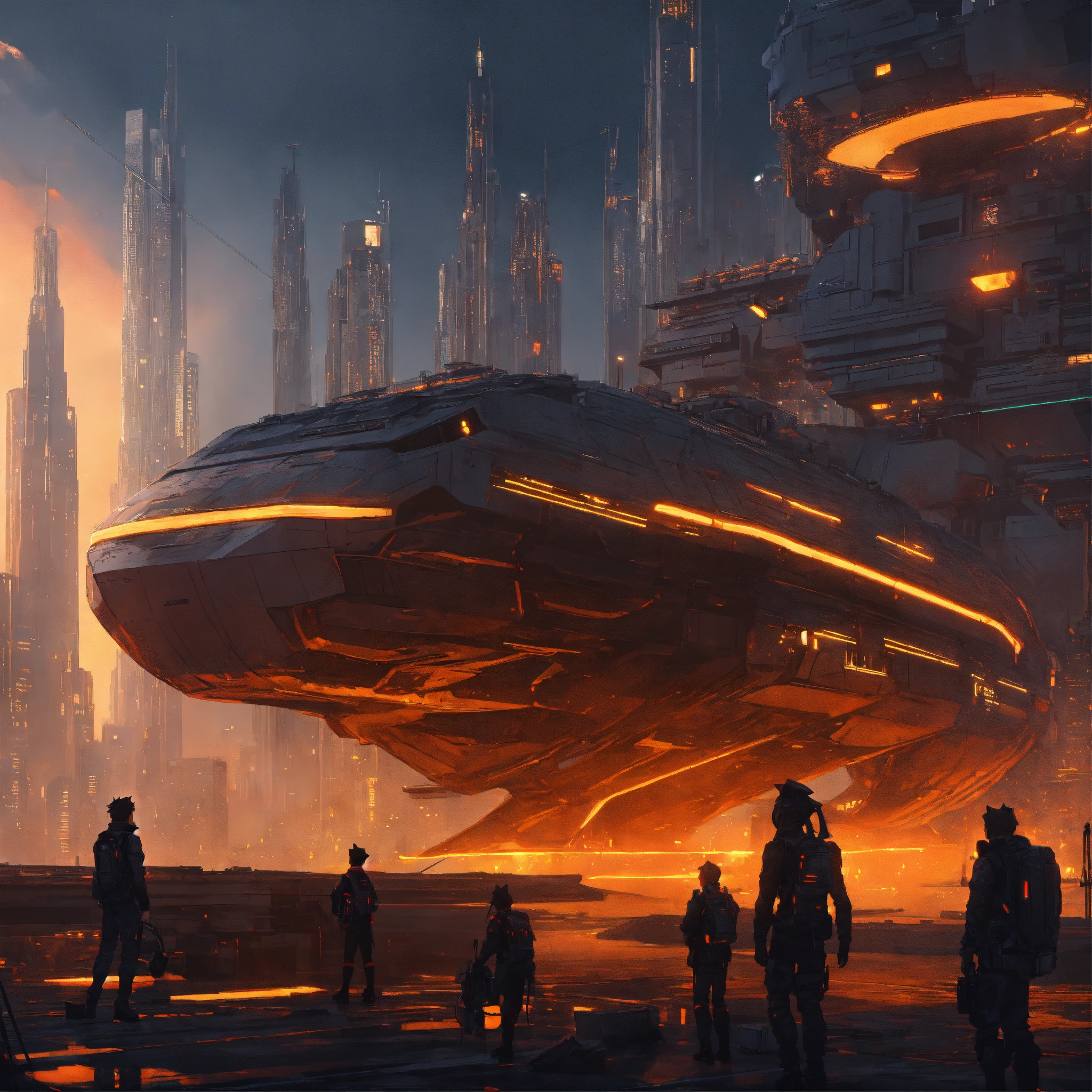 Lexica - A dystopian cityscape, jagged structures, bottom left of image ...