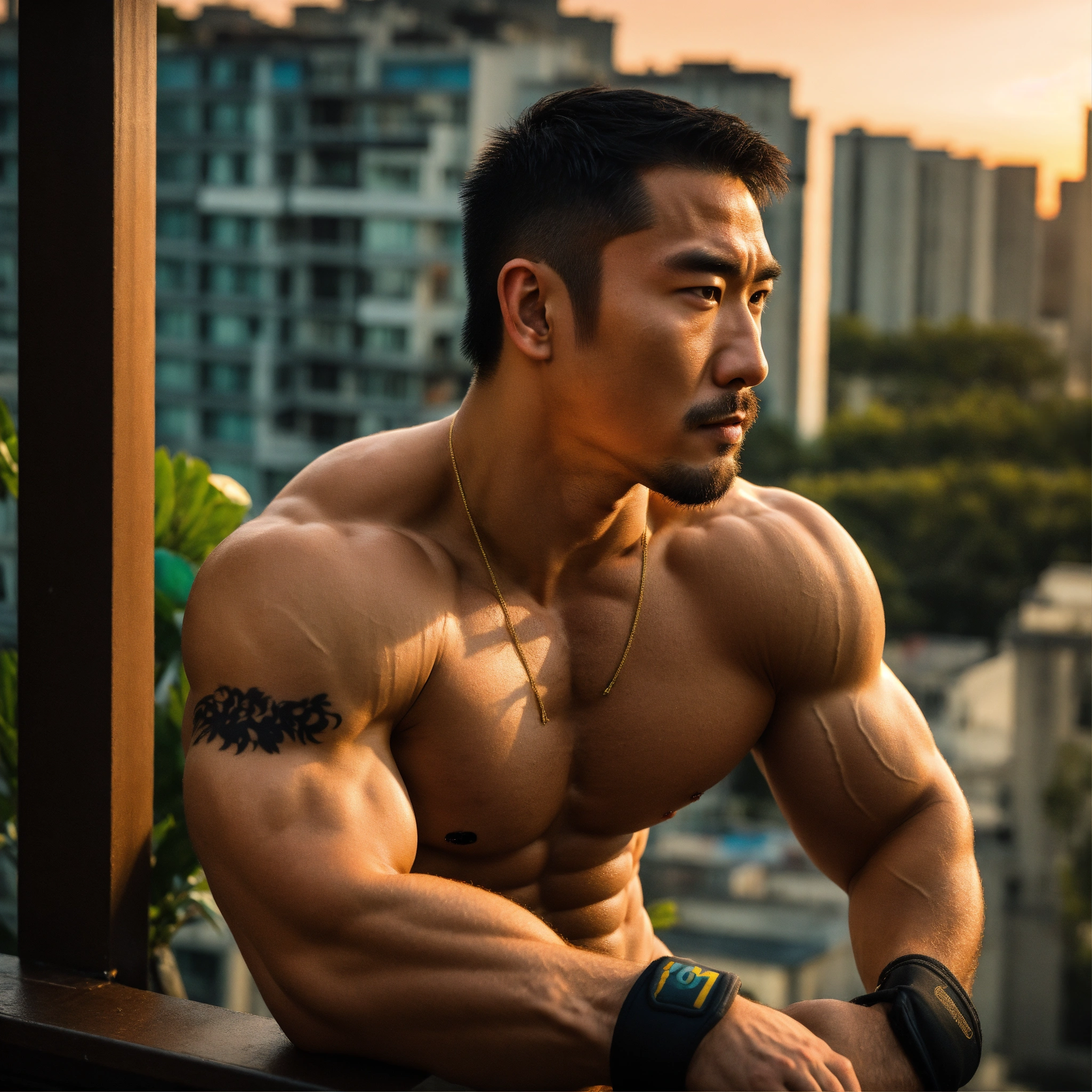 Lexica - 30-year-old hairy man with big muscles, Tony Leung Chiu-wai ...