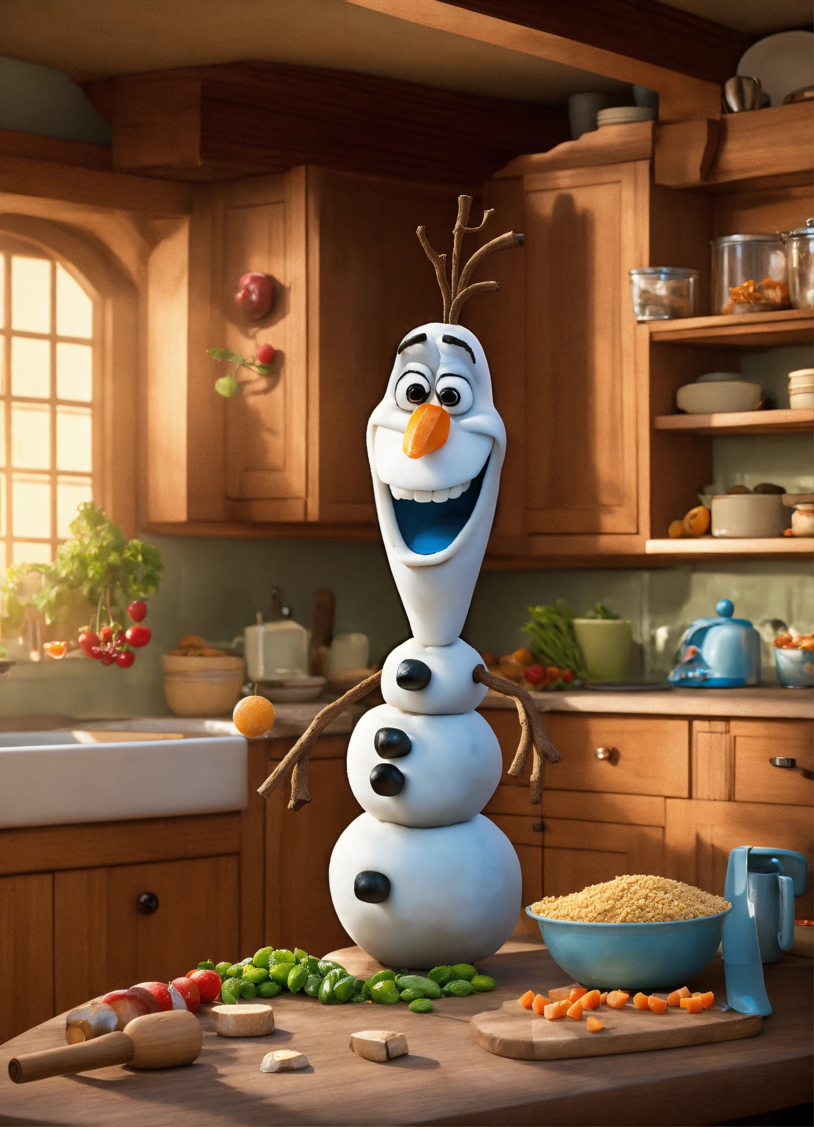 Lexica - Olaf builds a tower in the kitchen