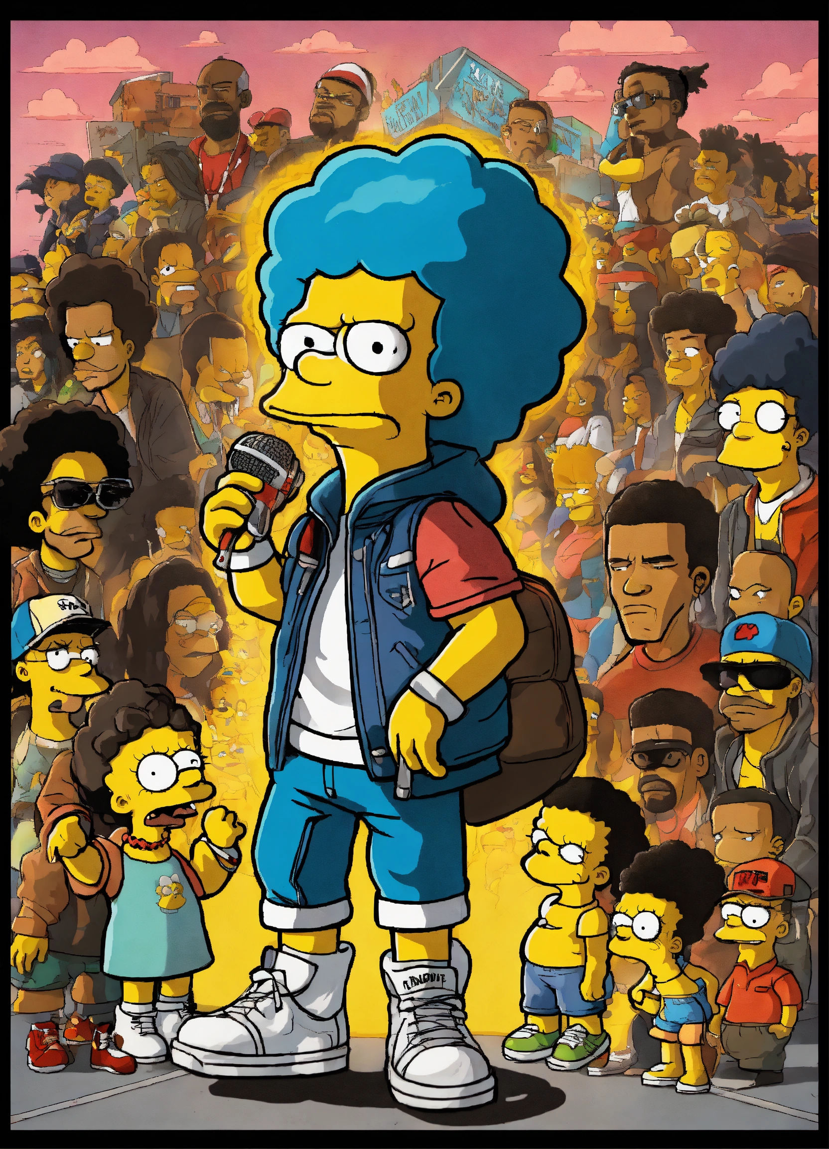 Lexica - Hip hop art style The Simpsons boondocks full body