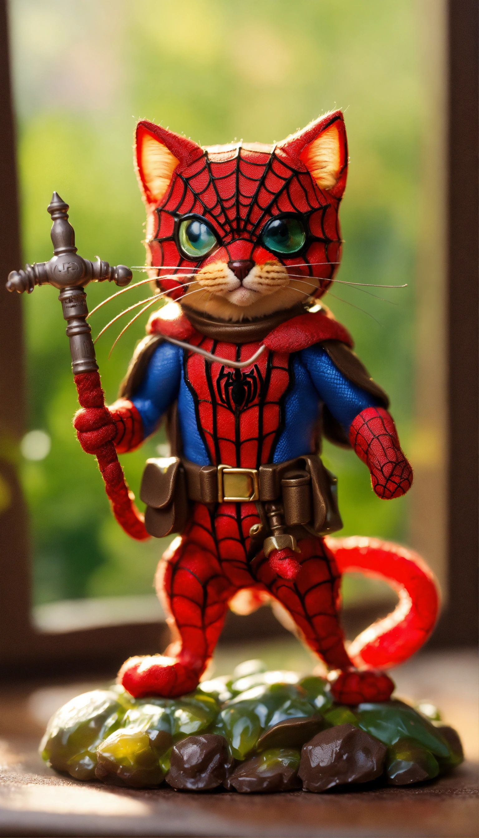 Lexica - Spiderman themed Cute cat, cat adventurer figure, product shot ...
