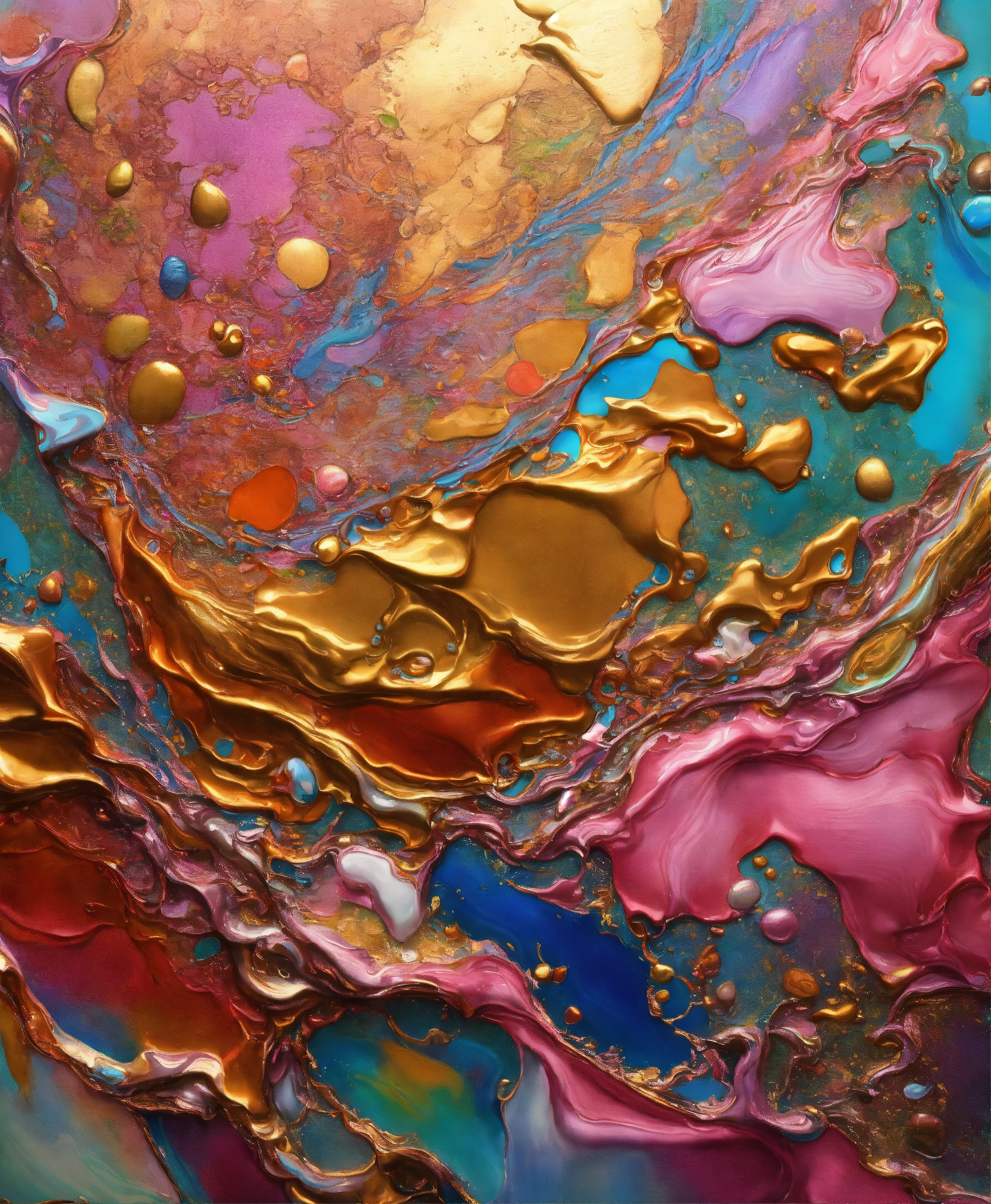 Lexica - Colorful abstract painting oil and water complex complicated ...
