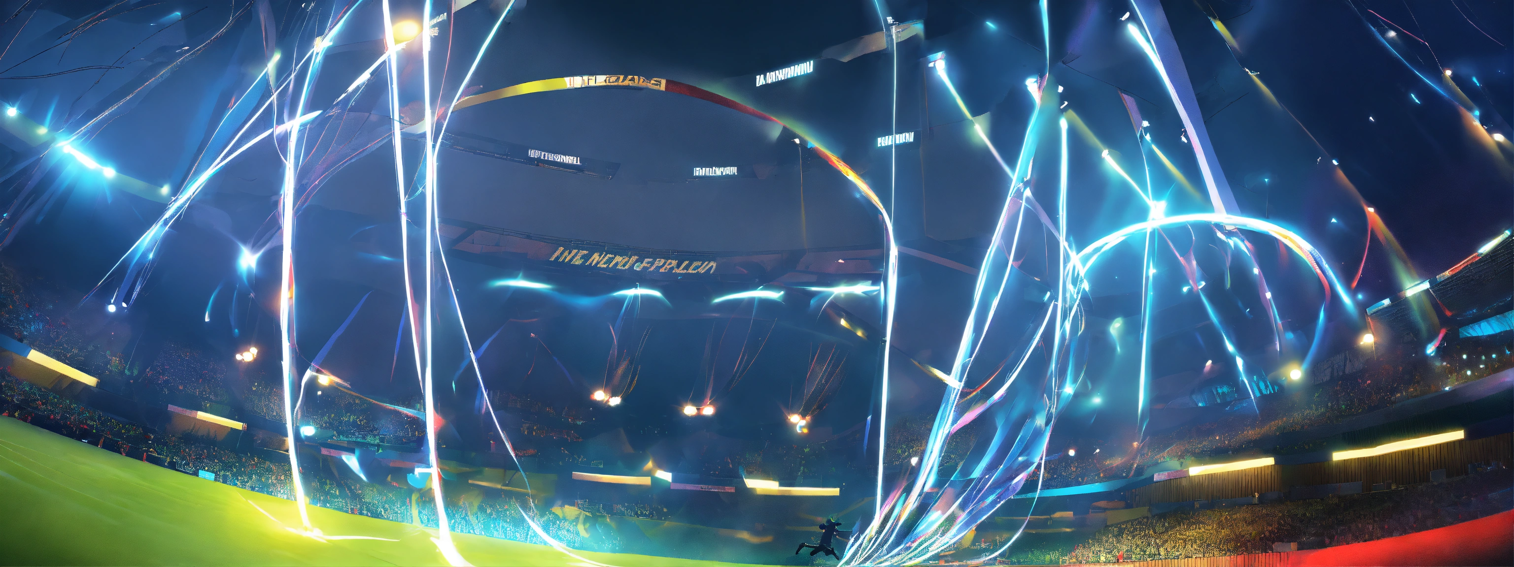 Lexica - Design an image featuring 50 illuminated handballs forming ...