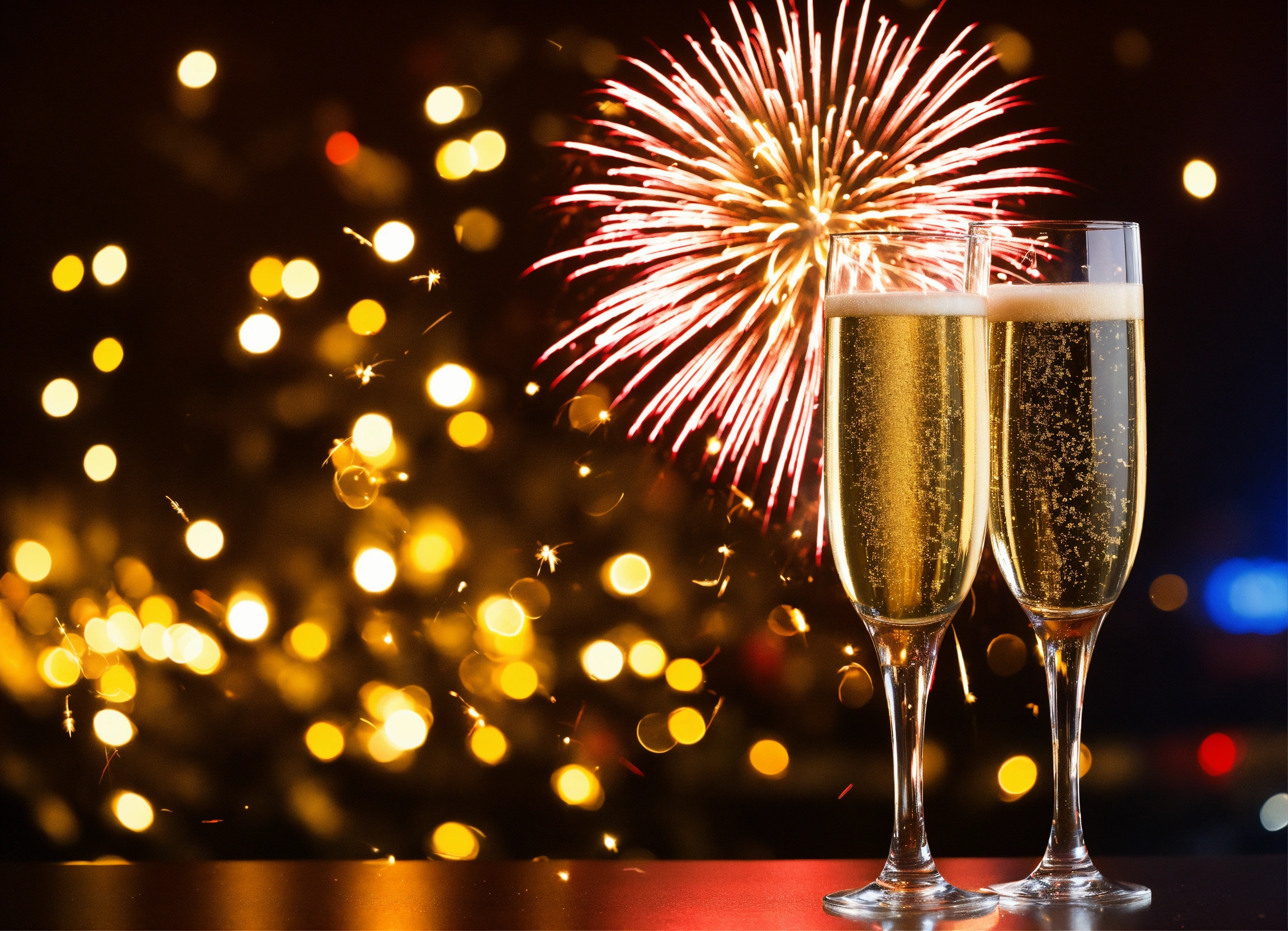 Lexica A Glass Of Champagne And Fireworks For The New Year