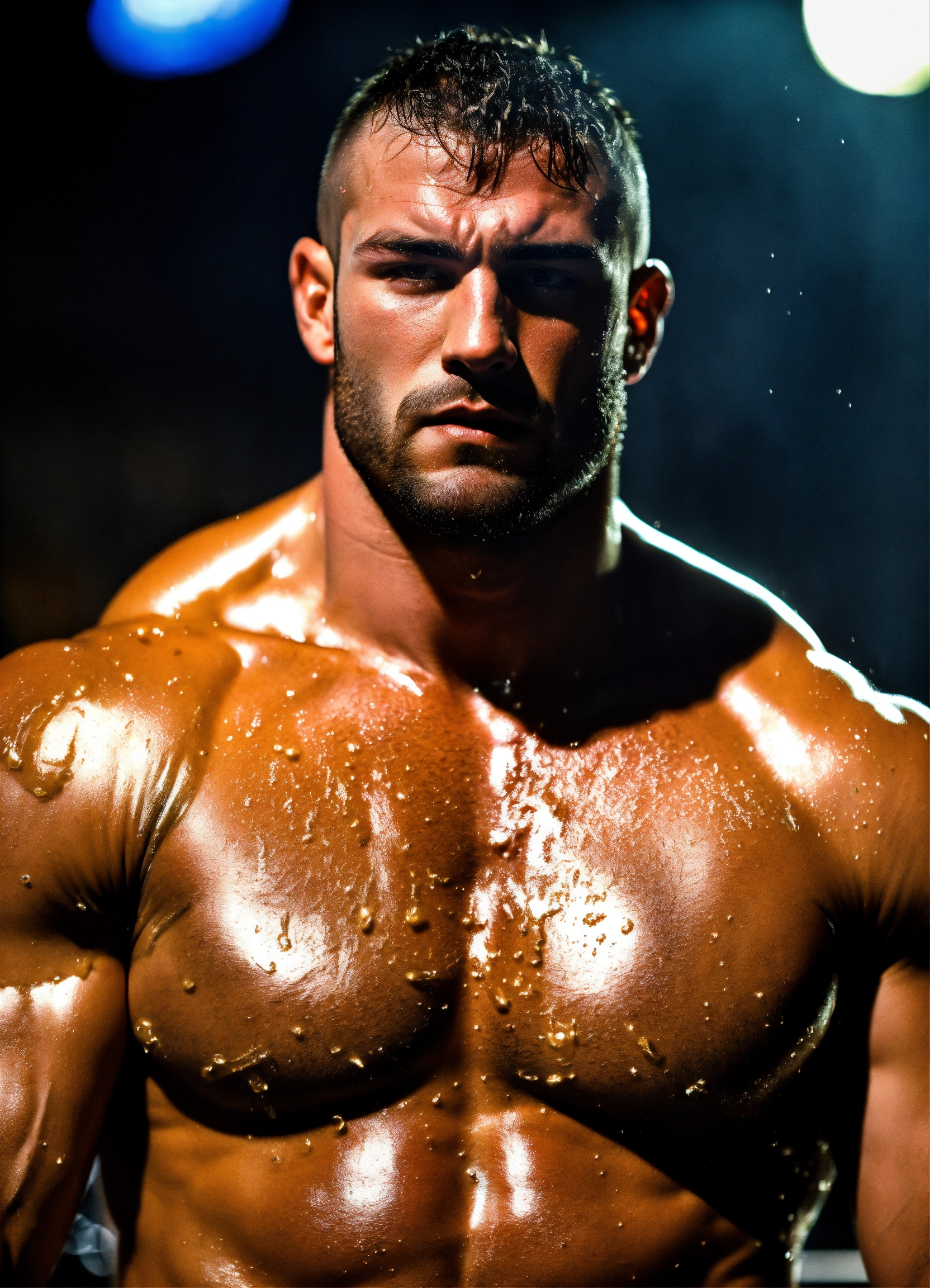 Lexica - Sweaty muscle bound heavyweight Italian MMA fighter, he is ...