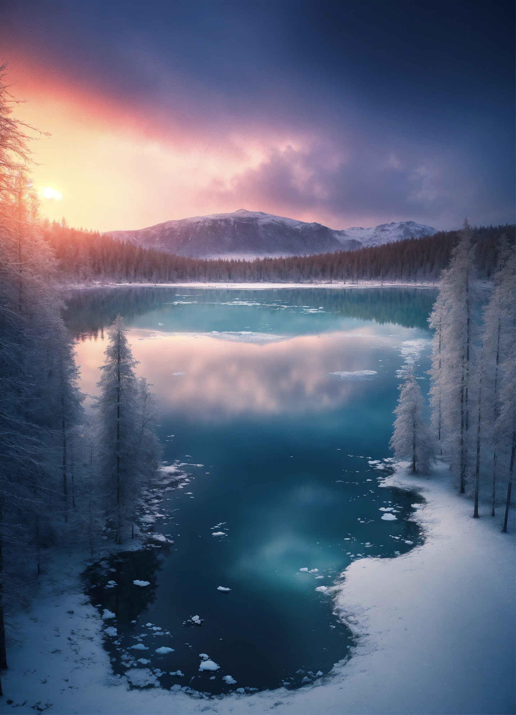 Lexica - A lake surrounded by a larger lake around it surrounded by ...