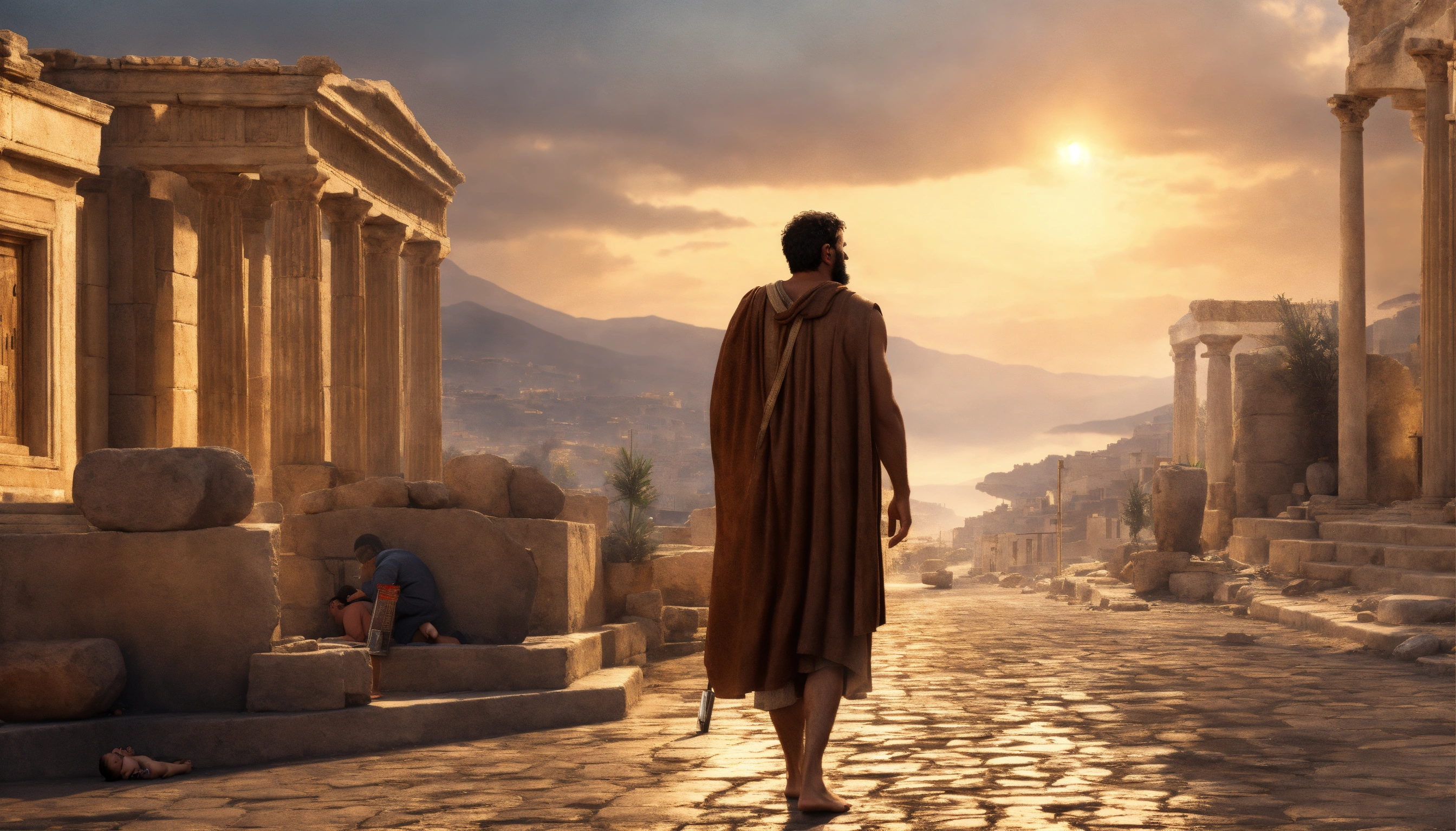 Lexica - Man from ancient Greece, poor, protecting the weak, in the ...