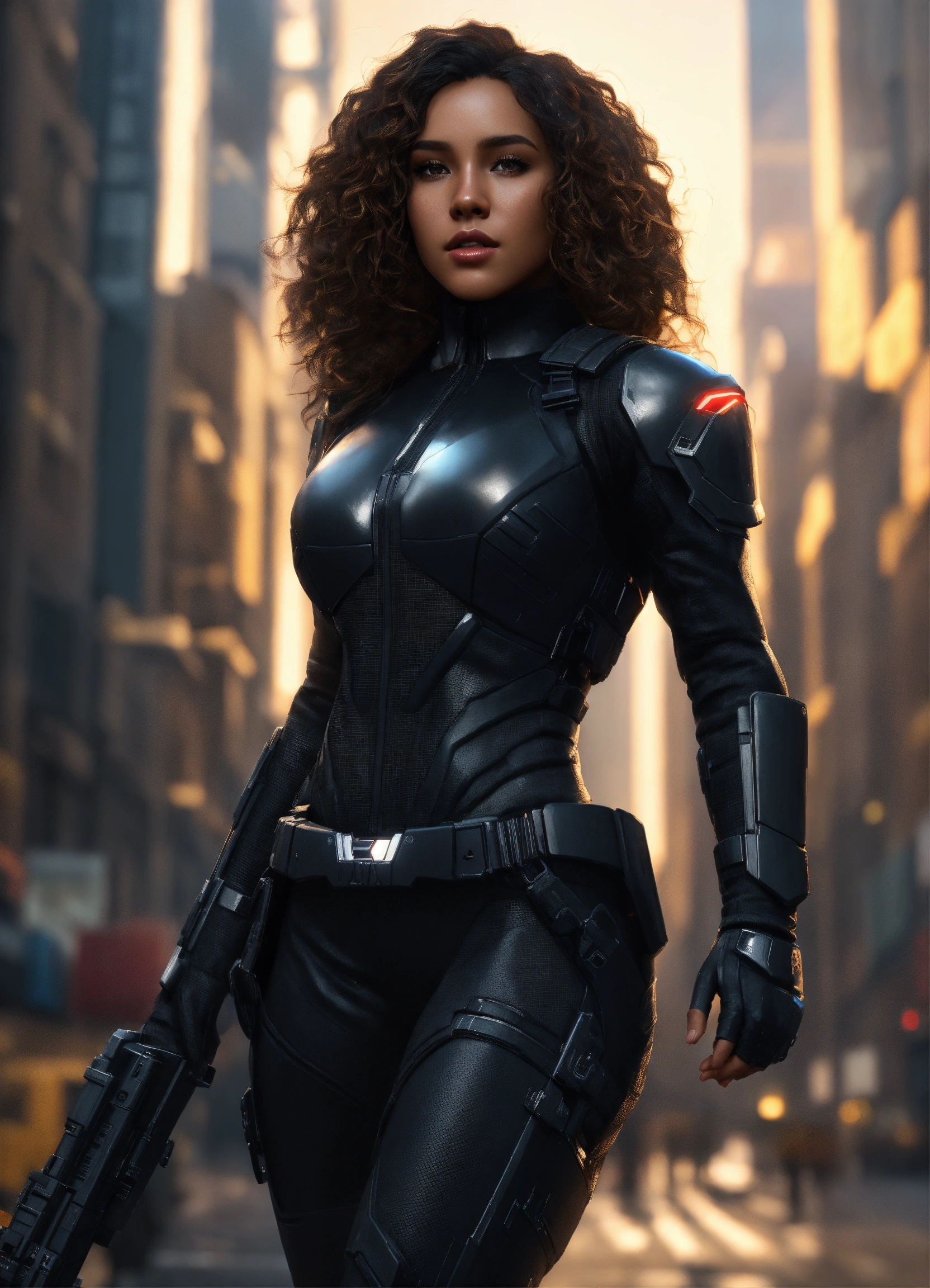 Lexica - Full body of a beautiful, Dominican female, with long curly ...