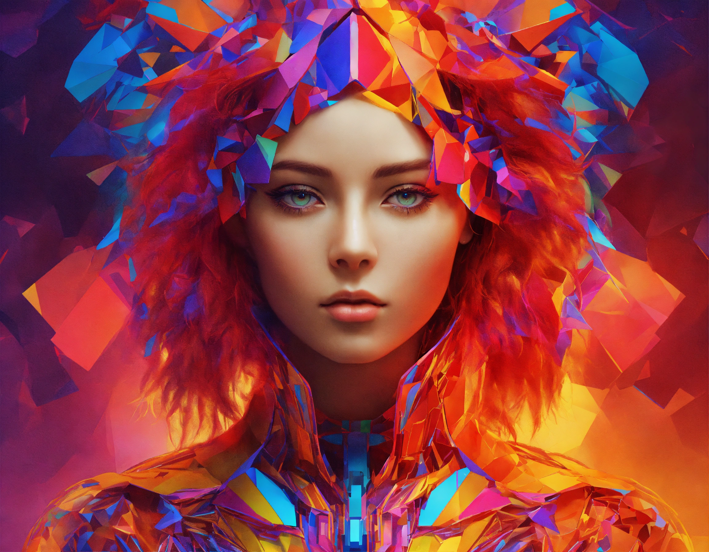 Lexica - Imagine "girl and lion wild. ((vivid colors)), ((abstract ...