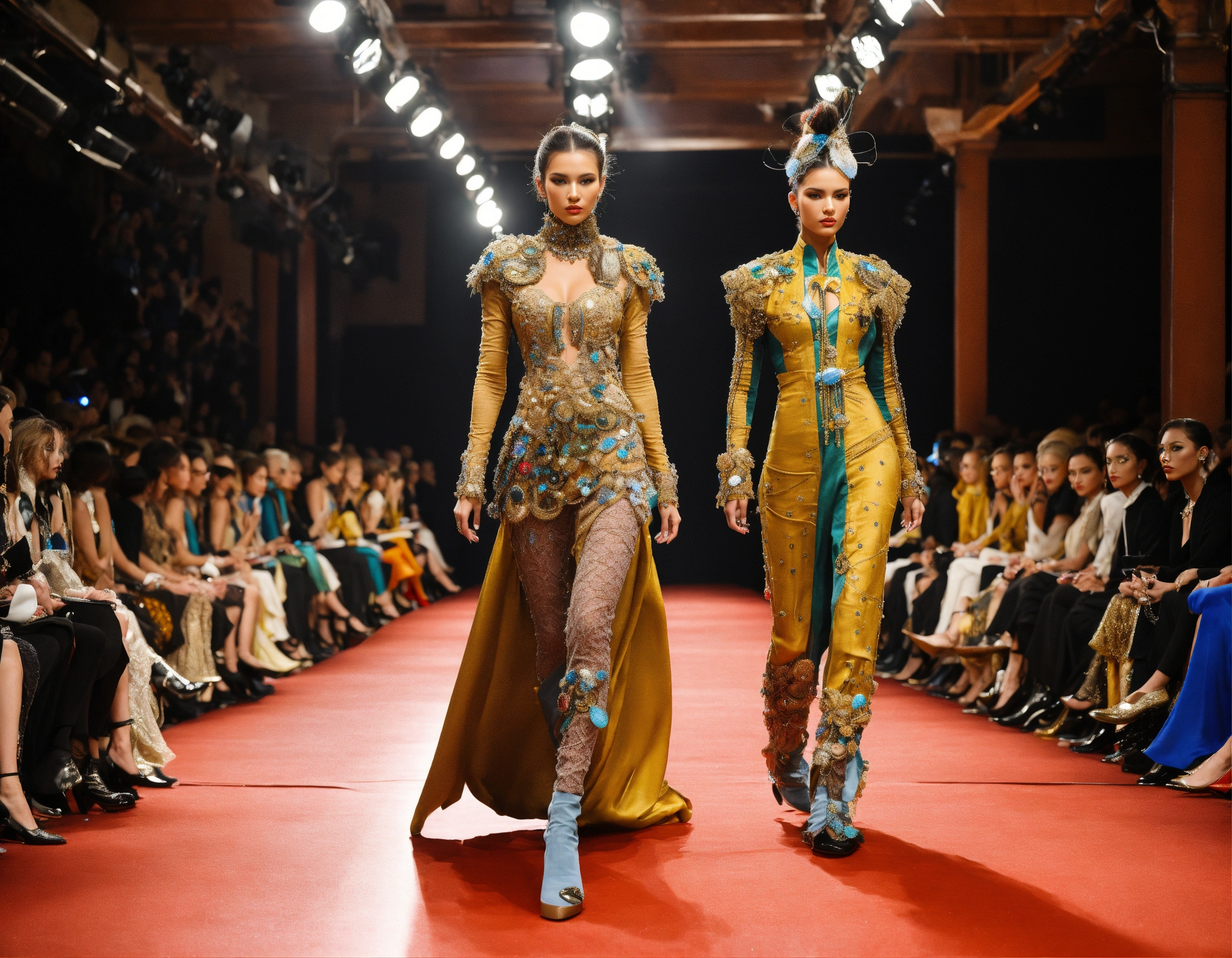 Lexica - MODELS WALKing in an avante garde designer runway show, year ...