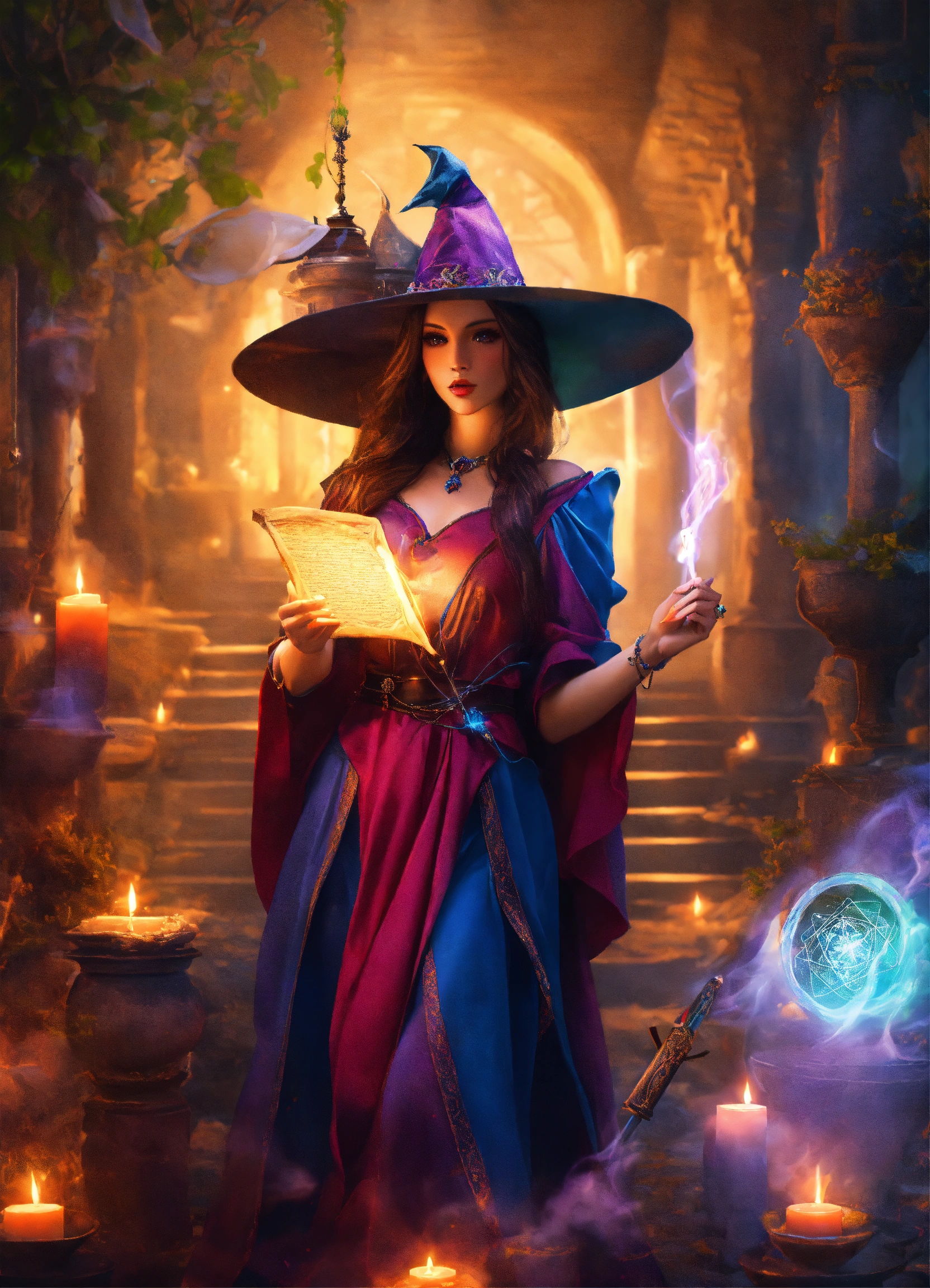 Lexica - Beautiful Fantasy Art witches casting a spell holding an ...