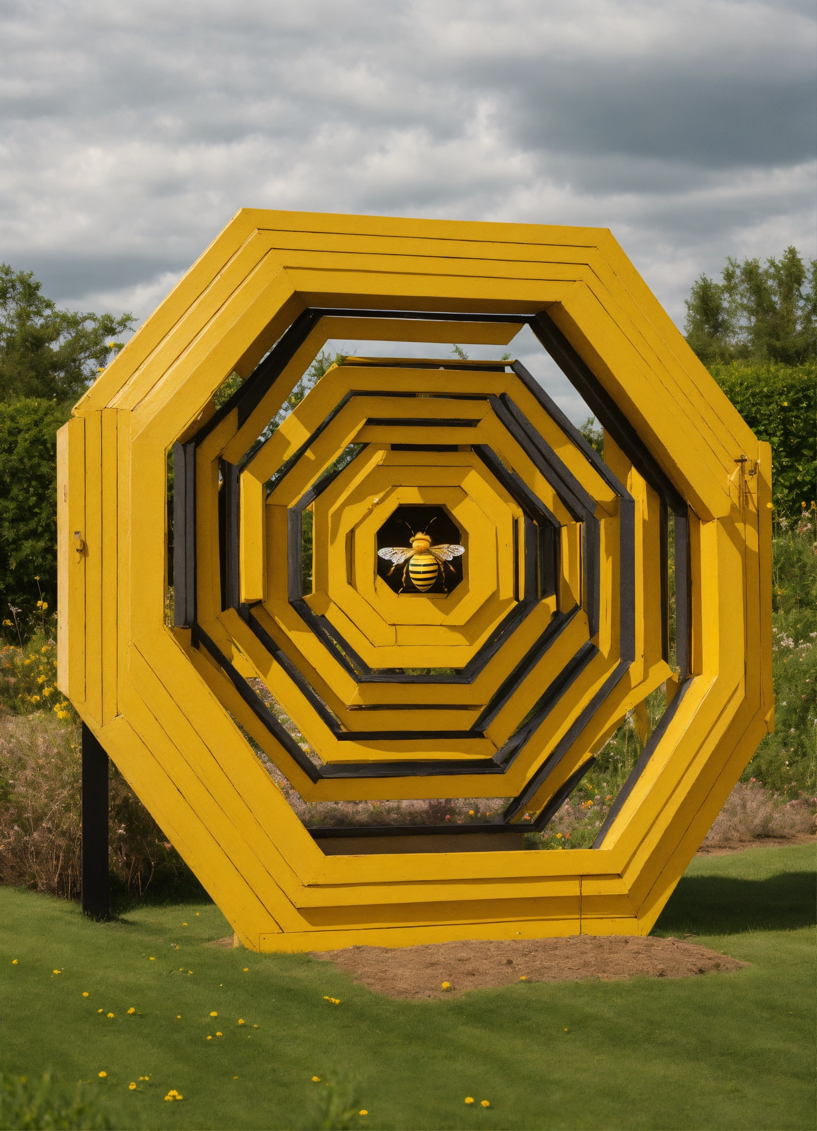 Lexica - Bee sculpture hexagon gate design