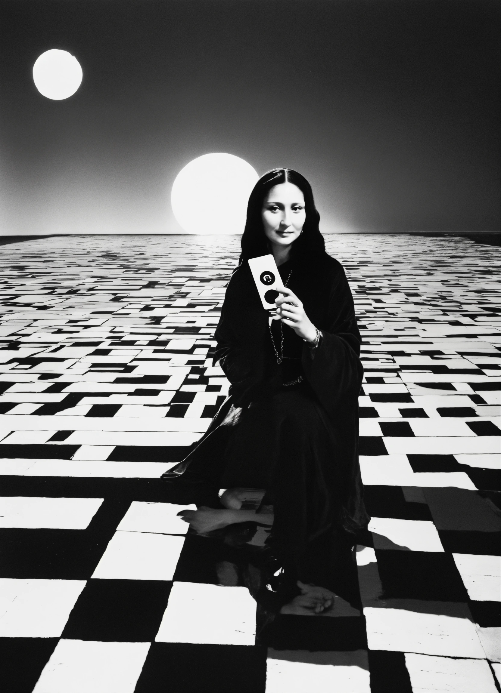 Lexica - Mona lisa holding record and doing peace sign in other hand ...