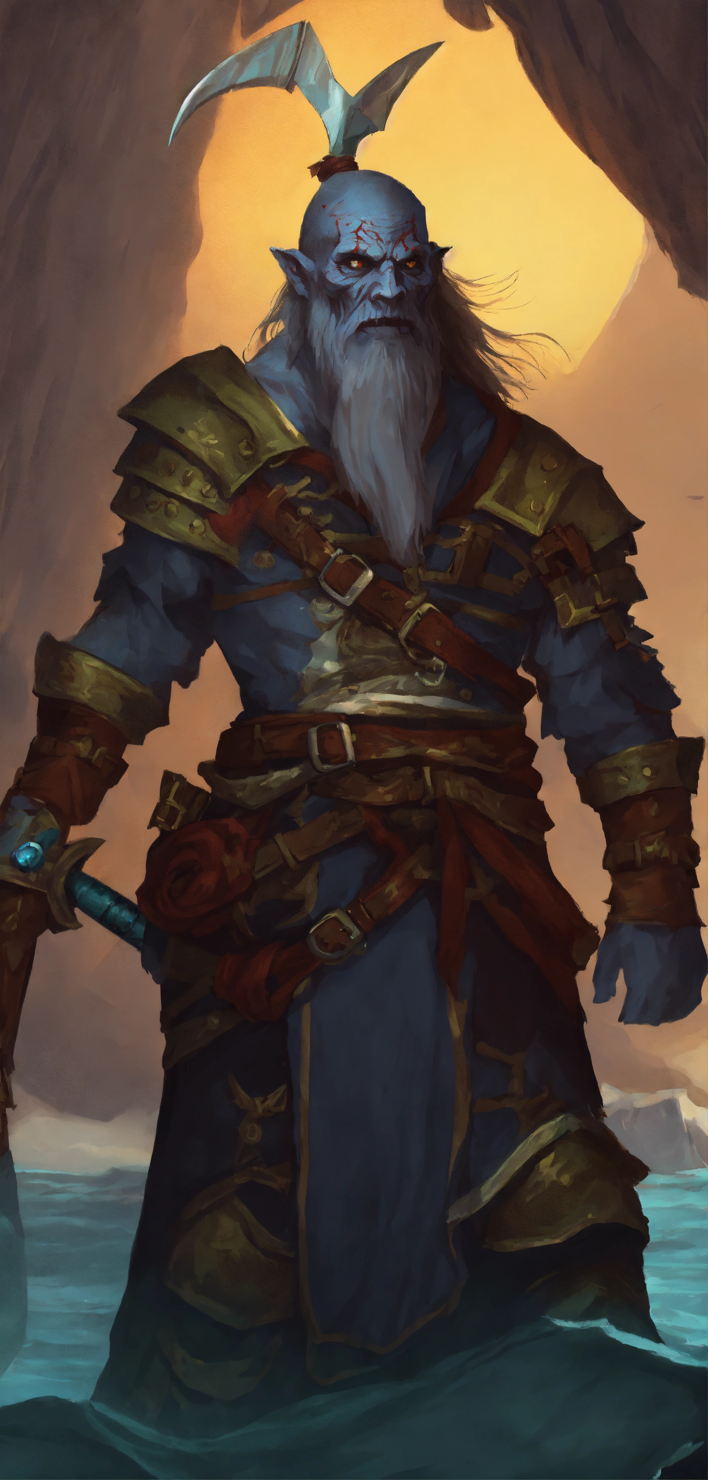 Lexica - Undead Duergar Sailor, digital painting