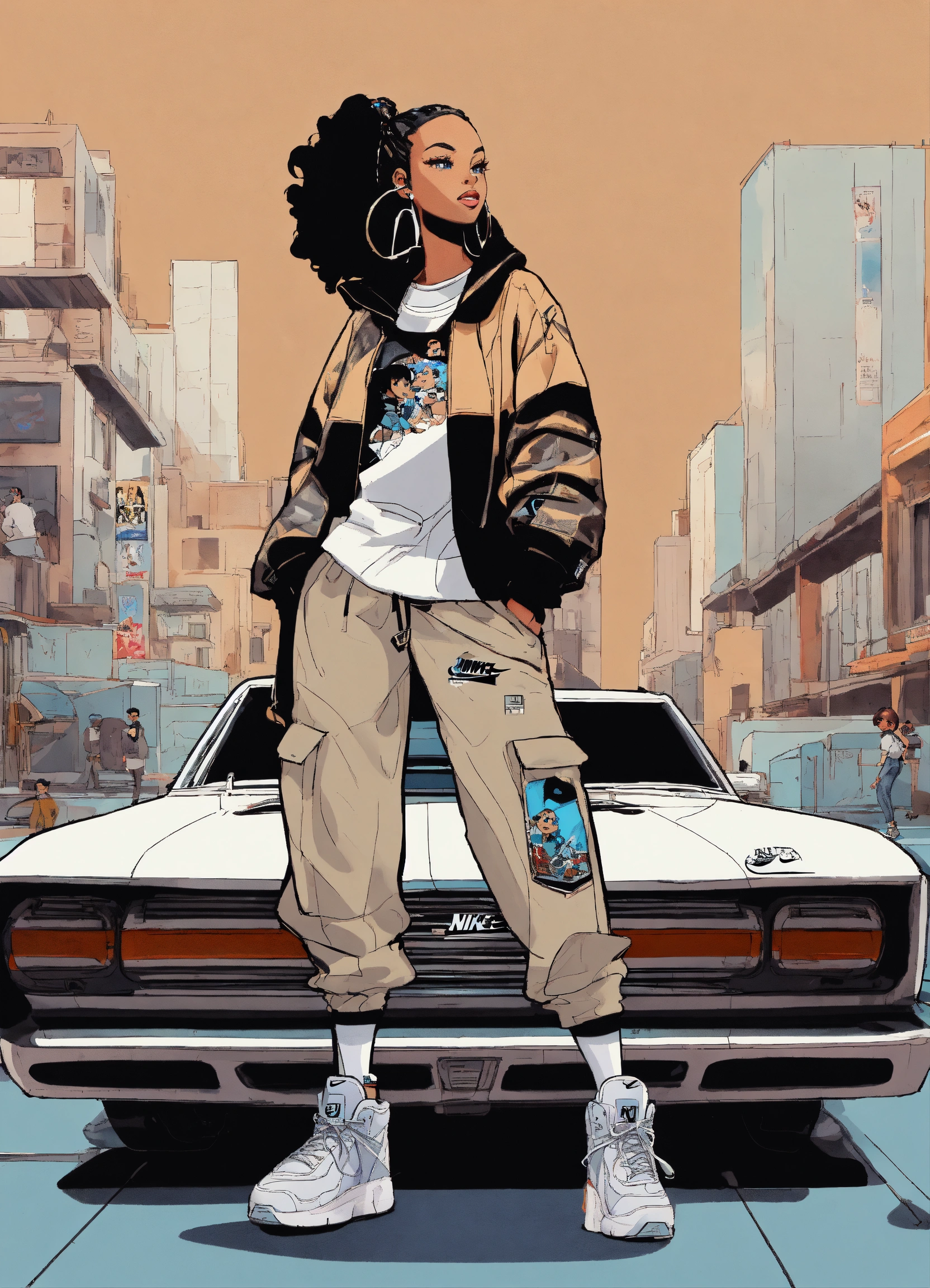 Lexica - Drawing masterpiece, ((Cartooned)) illustration of Black ...