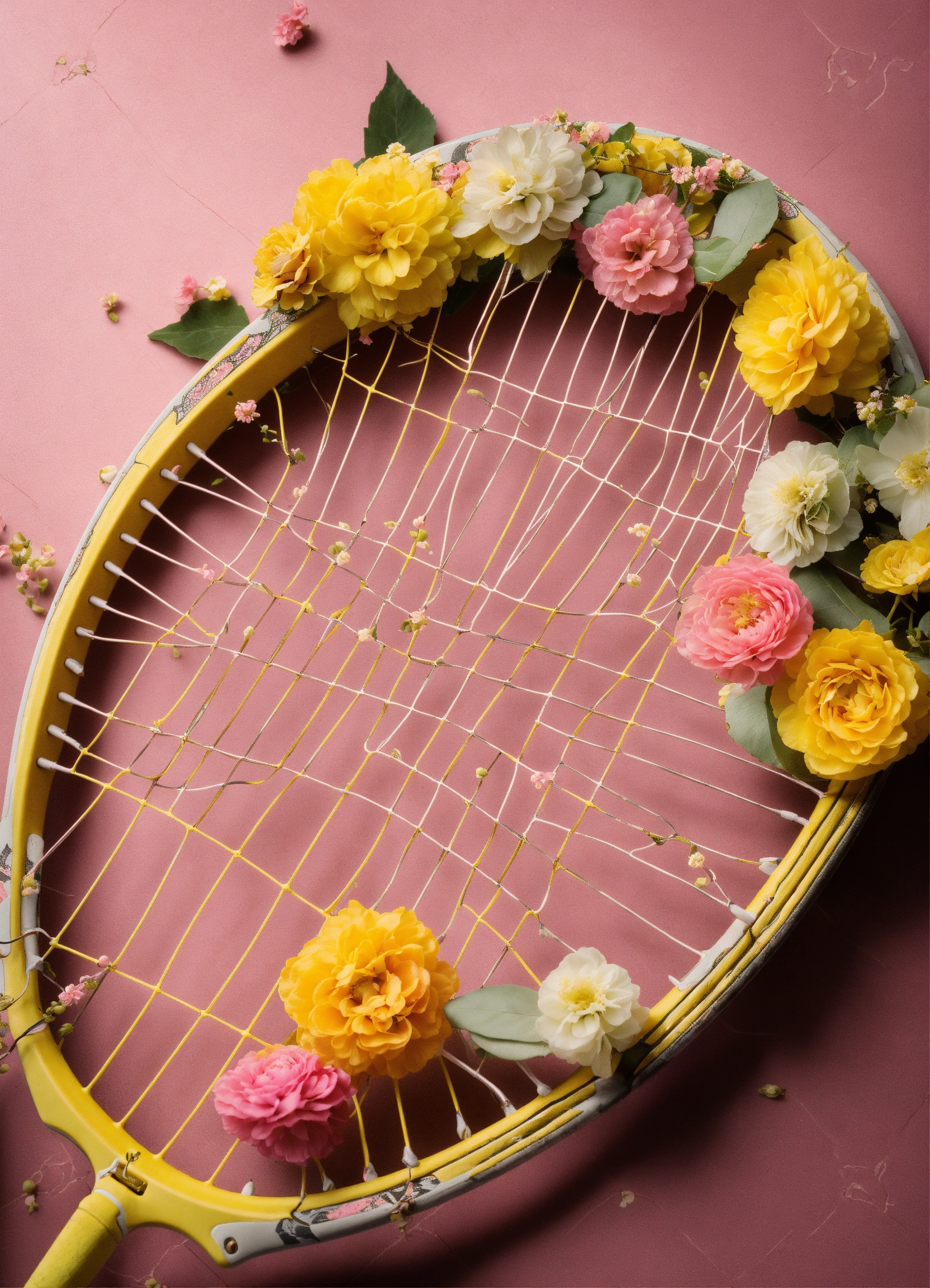 Lexica - VINTAGE tennis racket decorated all around with three ...