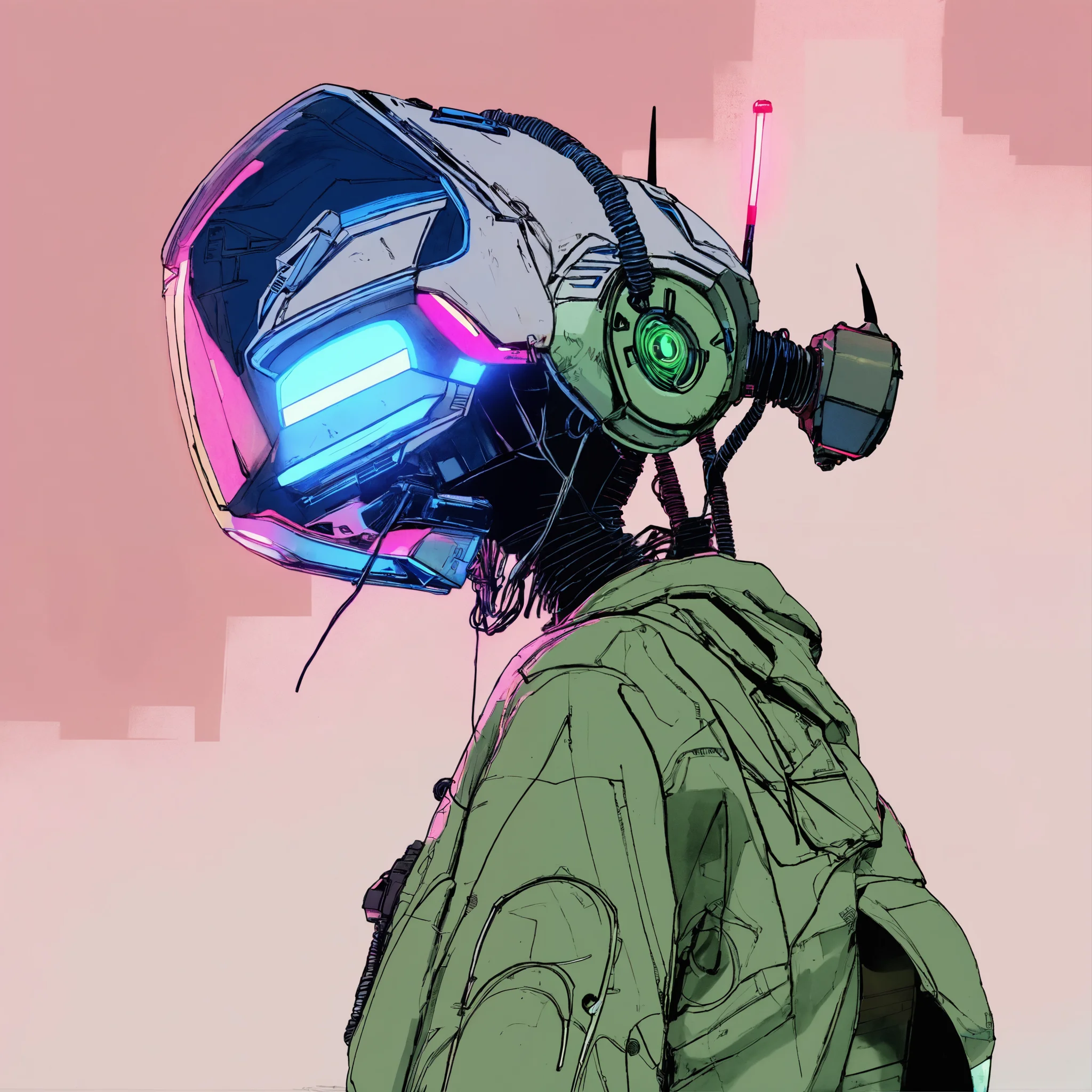 Lexica - Futuristic helmet, warlock, neon green, metal, cgi, high ...