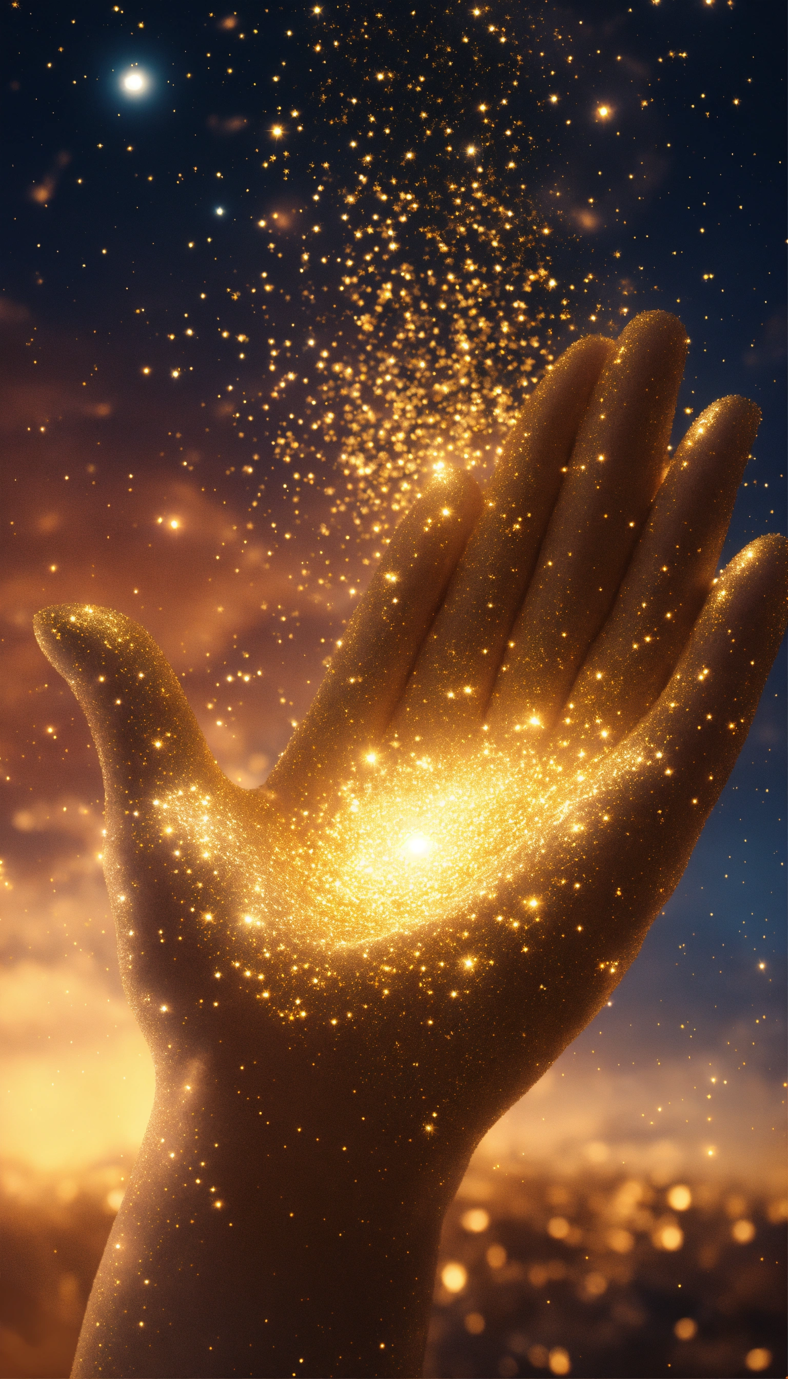 Lexica - Large, detailed and luminous hands of God emerging from a ...