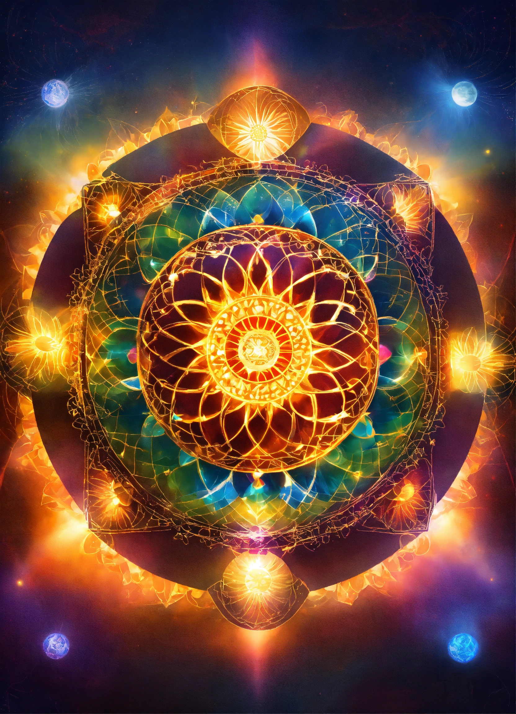 Lexica - Sun, planet, sacred geometry in the backround, aura. spiritual ...